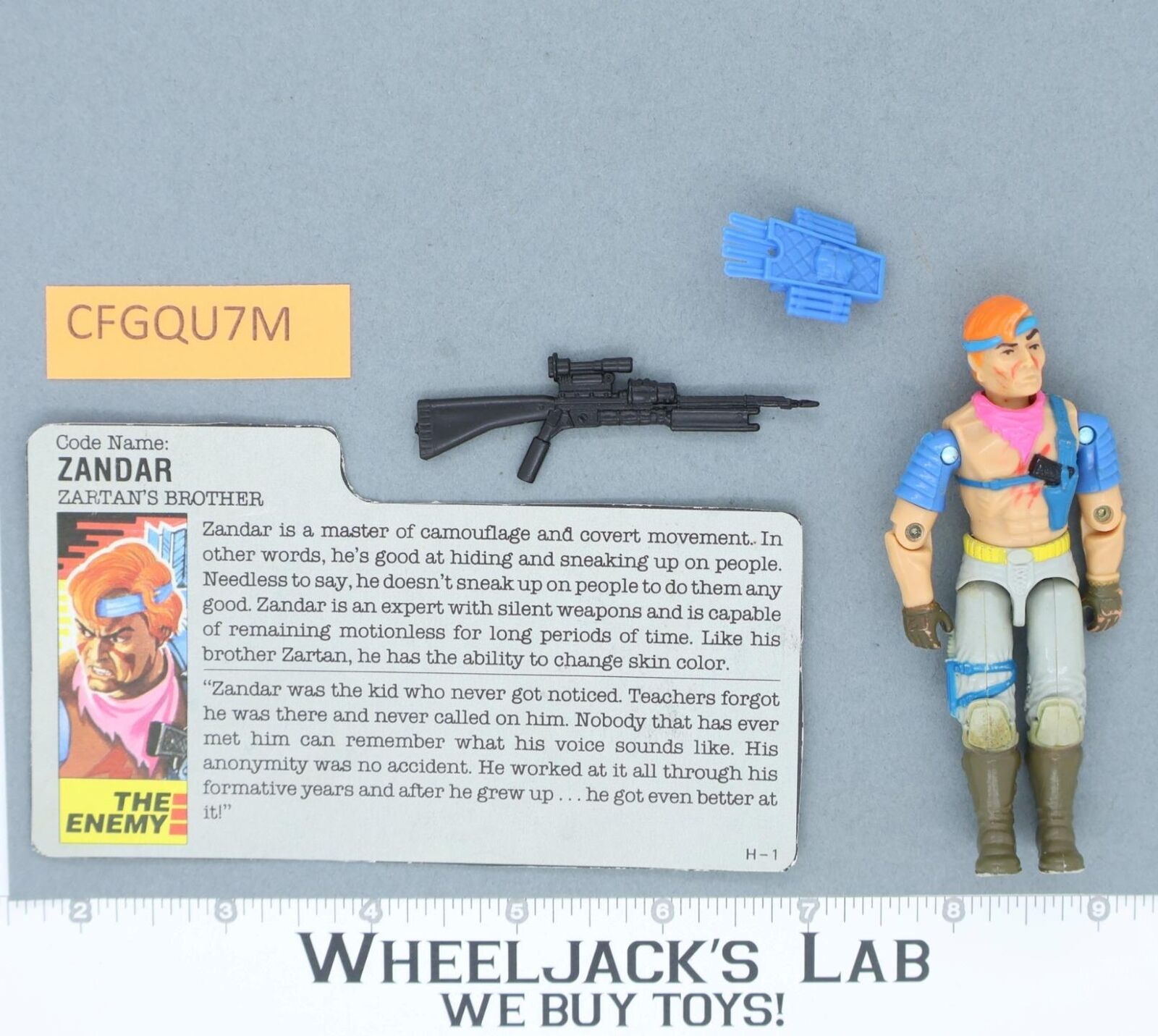 Zandar V1 100% Complete G.I. Joe 1986 Hasbro Vintage Action Figure ...