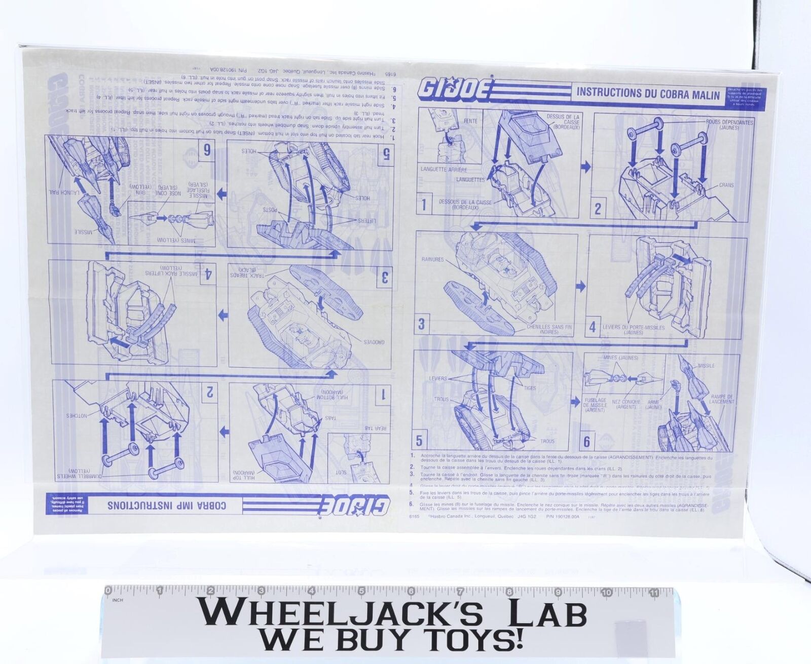 Cobra IMP 1988 ORIGINAL Instructions / Blueprints G.I. Joe Hasbro ...
