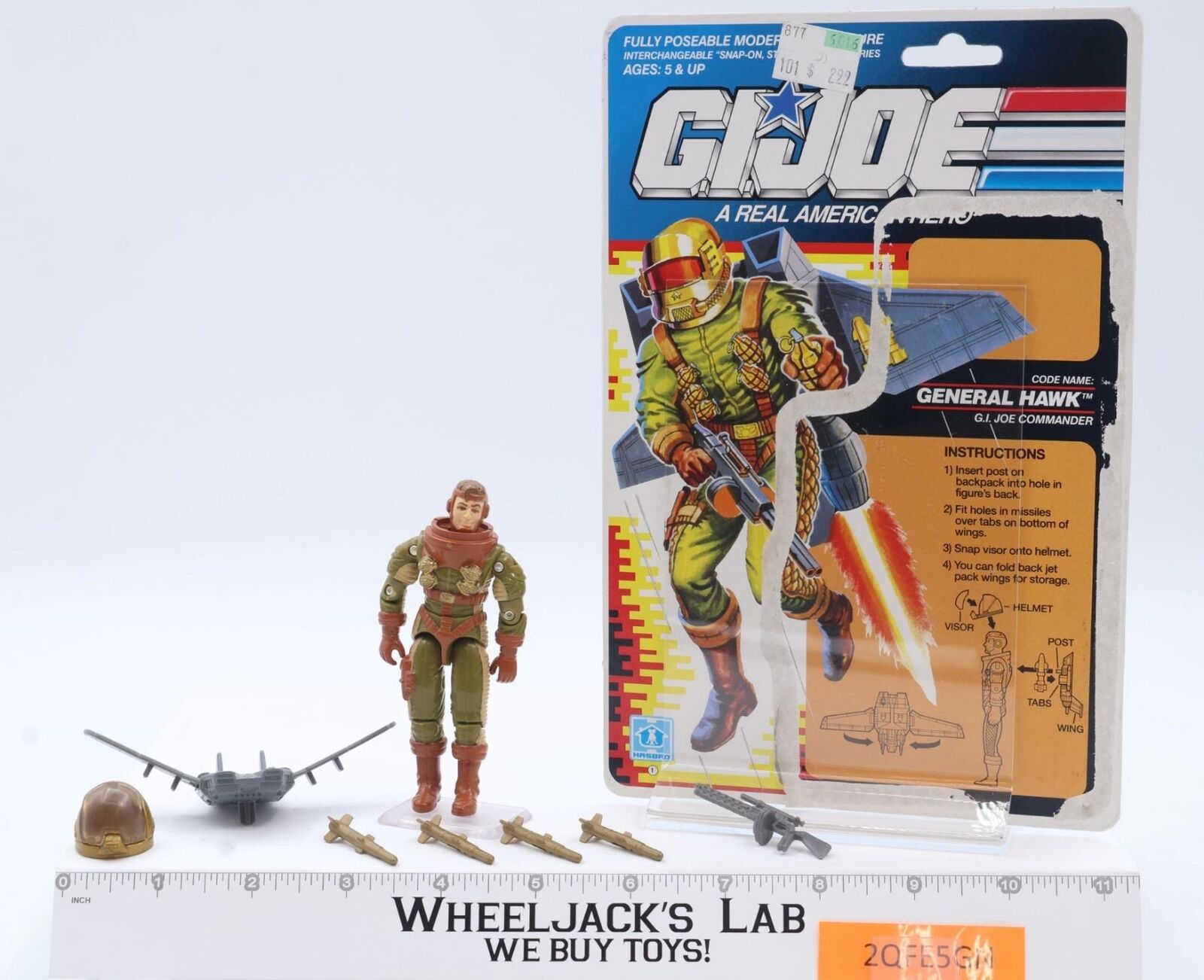 General Hawk V1 Complete W/ Cardback 1991 G.I. Joe Vintage Hasbro ...