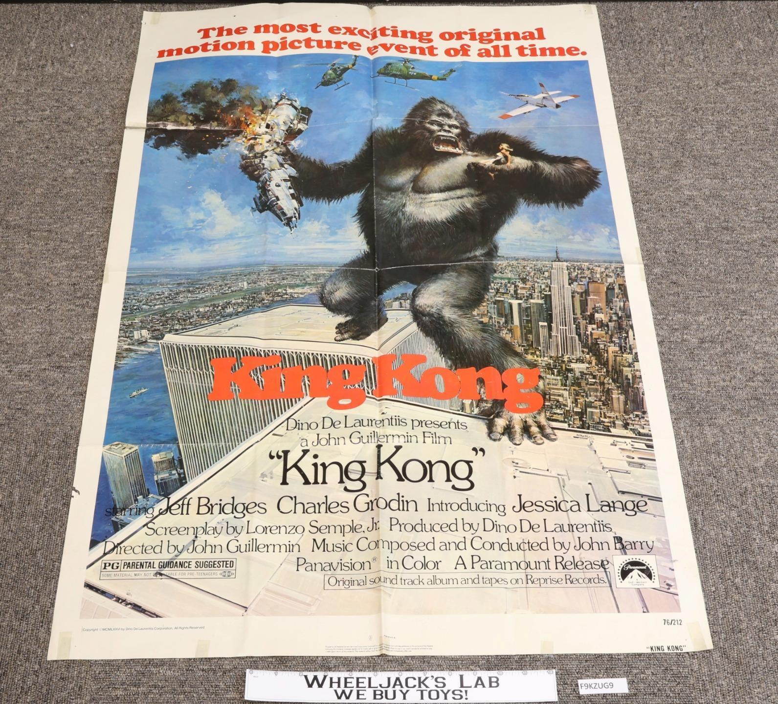 King Kong Jessica Lang John Berkey Original 1976 Movie Poster 41 x 27 - Wheeljack's Lab