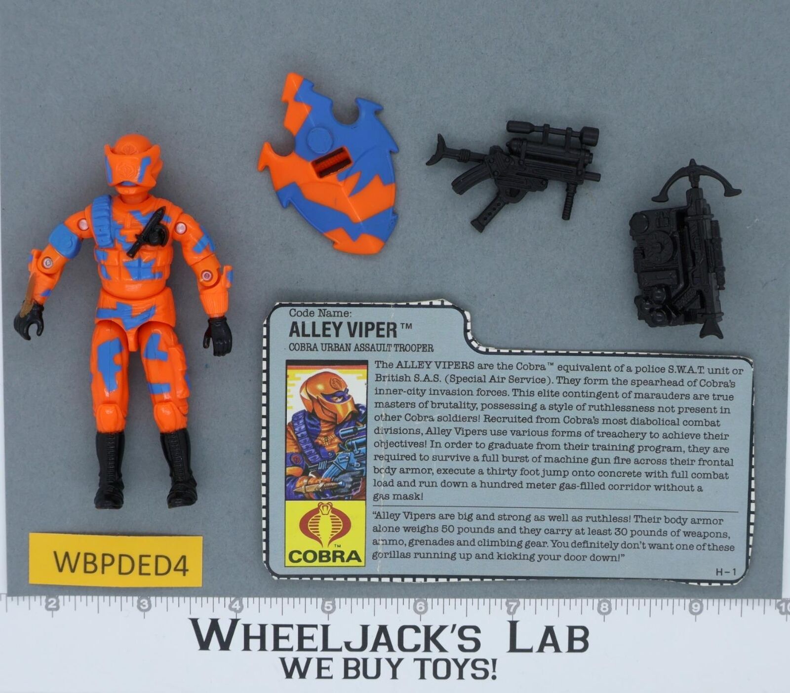 Alley Viper V1 100% Complete 1989 G.I. Joe Hasbro Vintage Action Figure ...