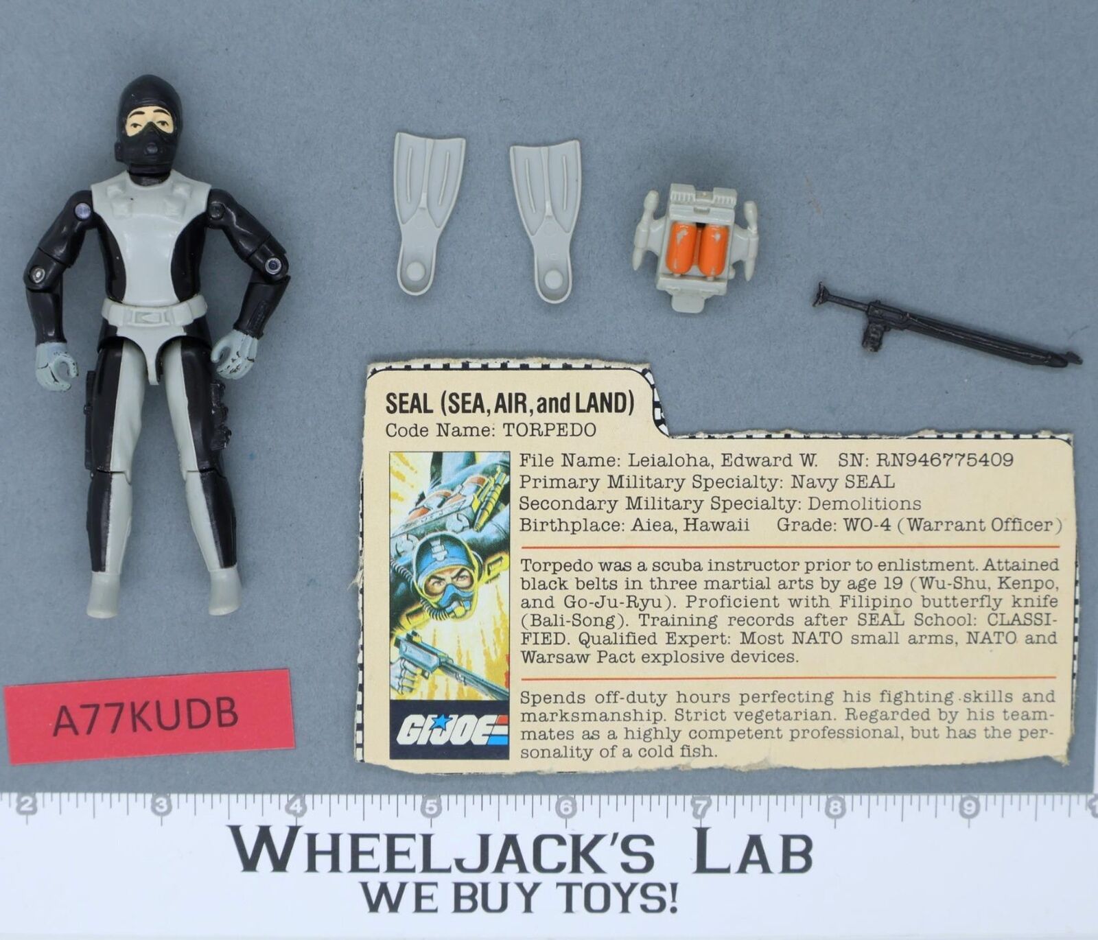 Torpedo V1 100% Complete G.I. Joe 1983 Hasbro Vintage Action Figure ...