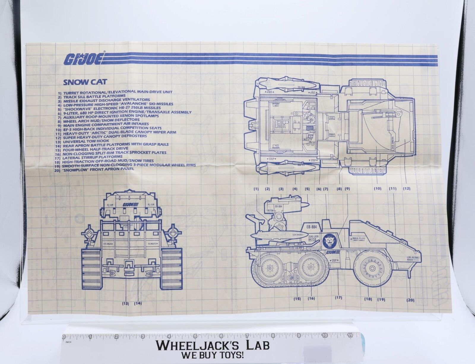 Snow Cat 1985 ORIGINAL Instructions Blueprints G.I. Joe Hasbro Action ...