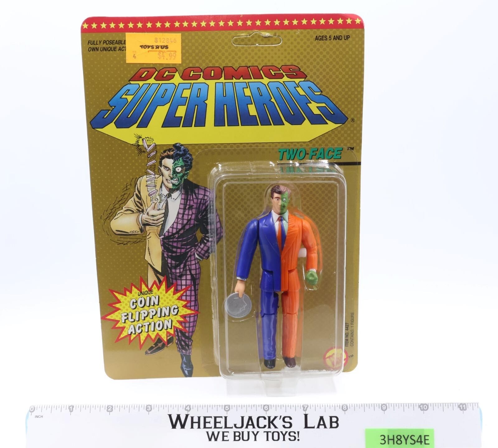 Two Face COIN FLIPPING ACTION Super Heroes DC Comics 1990 MOSC Toybiz ...