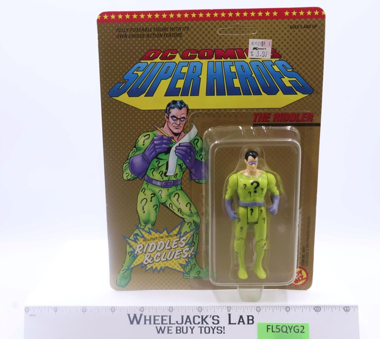 The Riddler RIDDLES & CLUES Super Heroes DC Comics 1989 MOSC Vintage ...