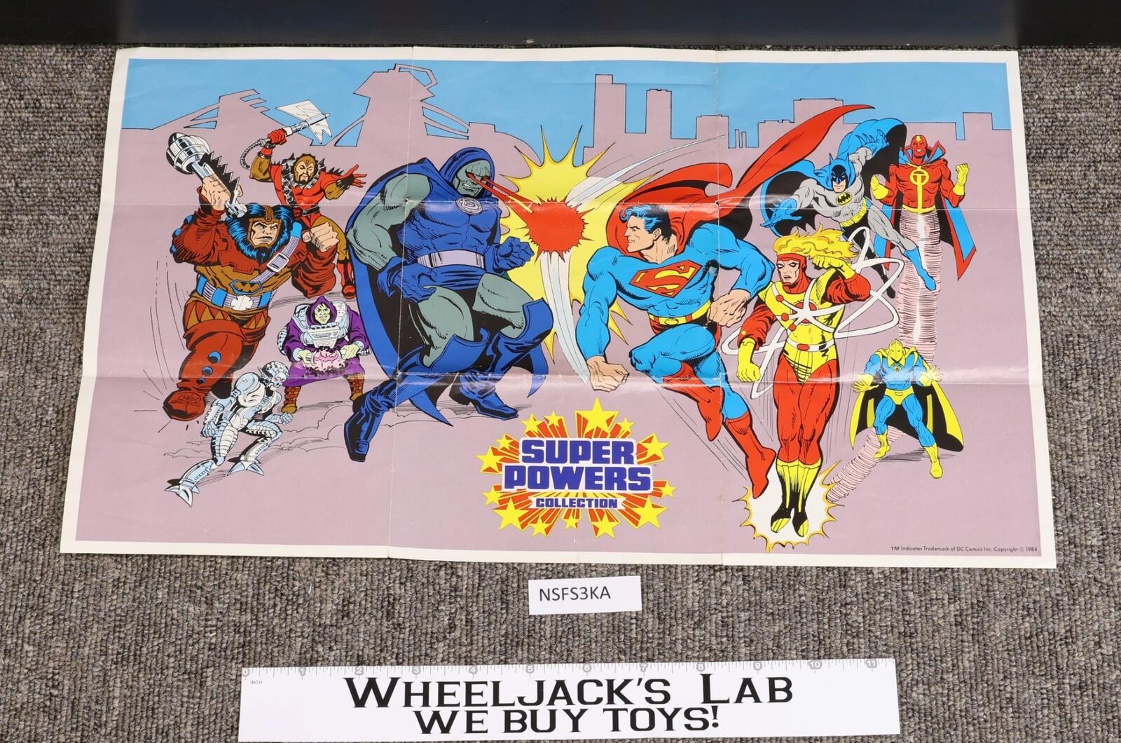 Super Powers Poster DC Comics 1984 Kenner 18"x11 Vintage - Wheeljack's Lab
