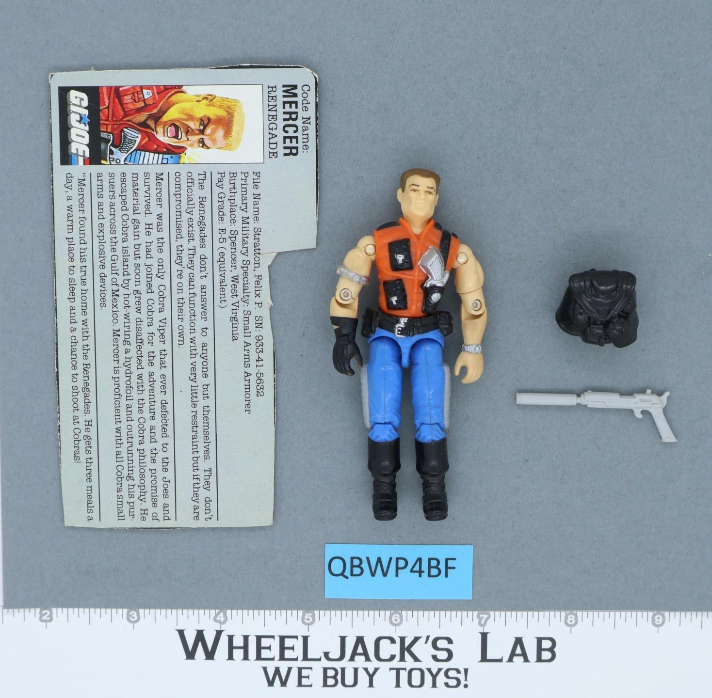 Mercer V1 100% Complete 1987 G.I. Joe Hasbro Vintage Action Figure ...