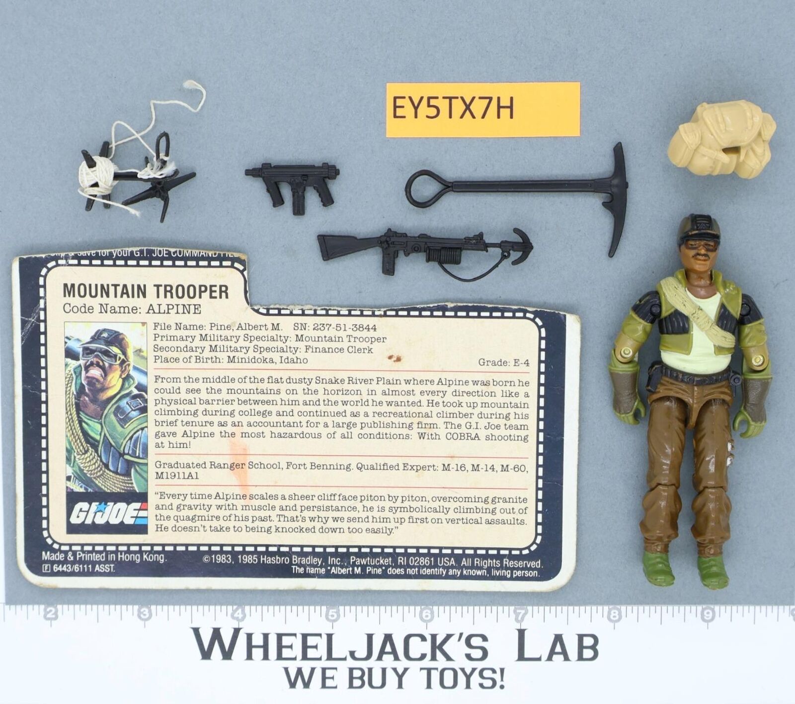 Alpine V1 100% Complete G.I. Joe 1985 Hasbro Vintage Action Figure ...