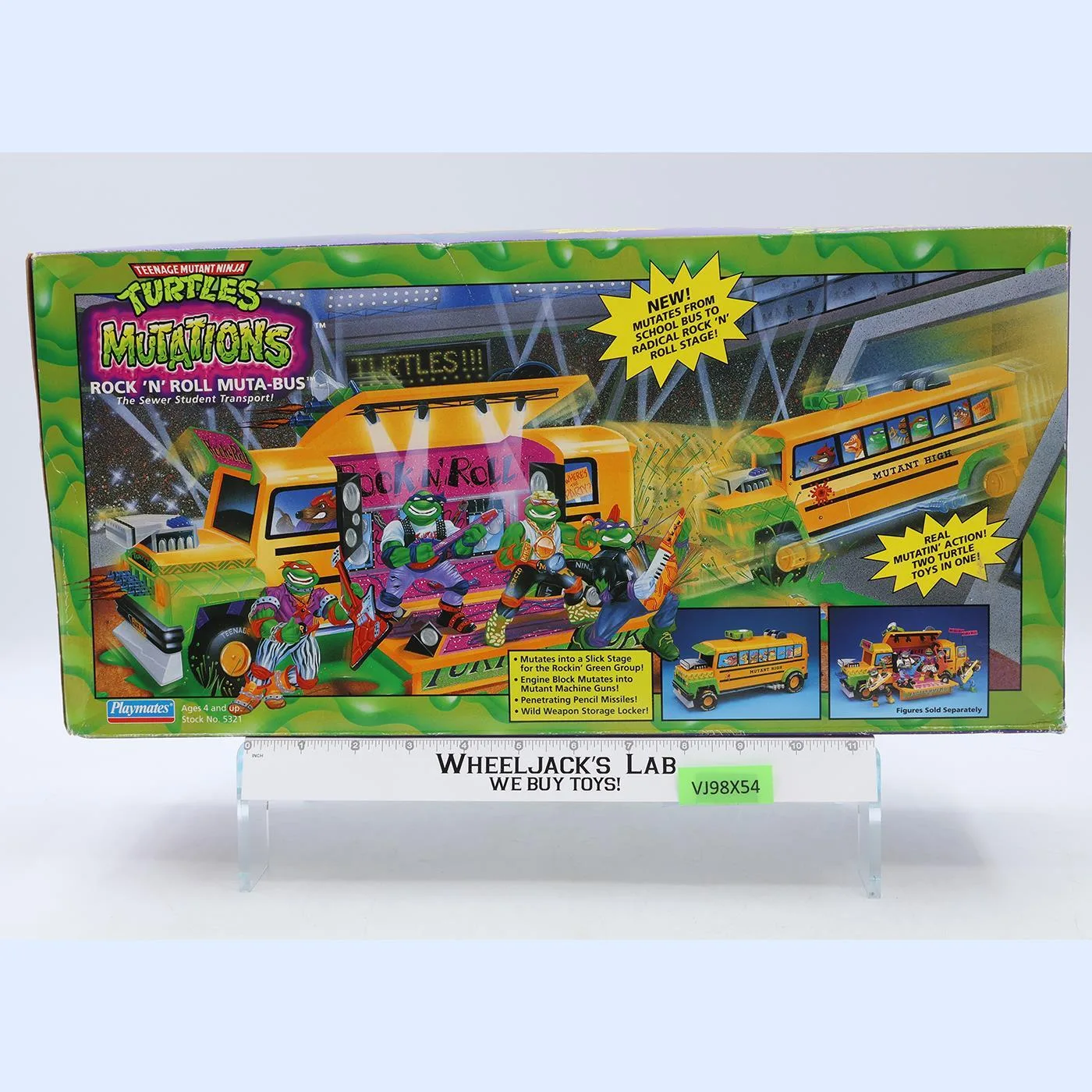 Rock 'N' Roll Muta-Bus TMNT Mutations 1992 Playmates Vehicle NEW MISB ...
