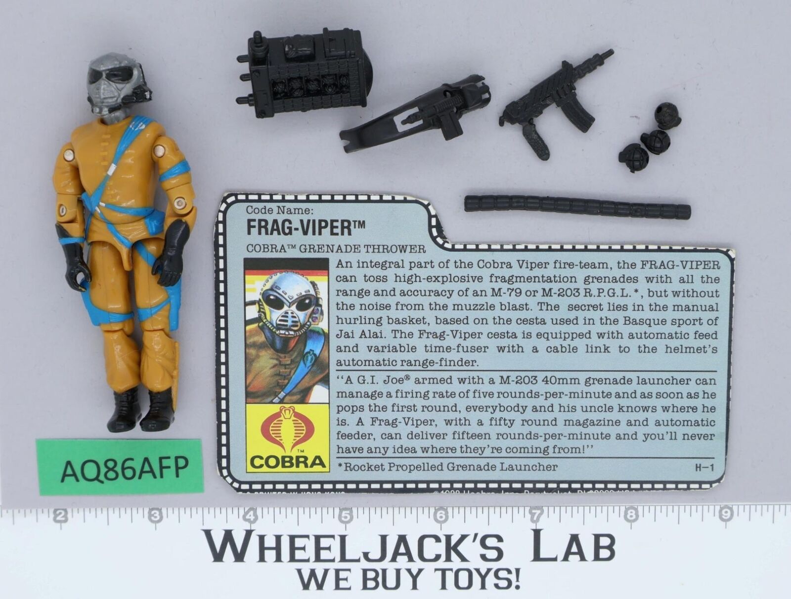 Frag-Viper V1 100% Complete G.I. Joe 1989 Hasbro Vintage Action Figure ...
