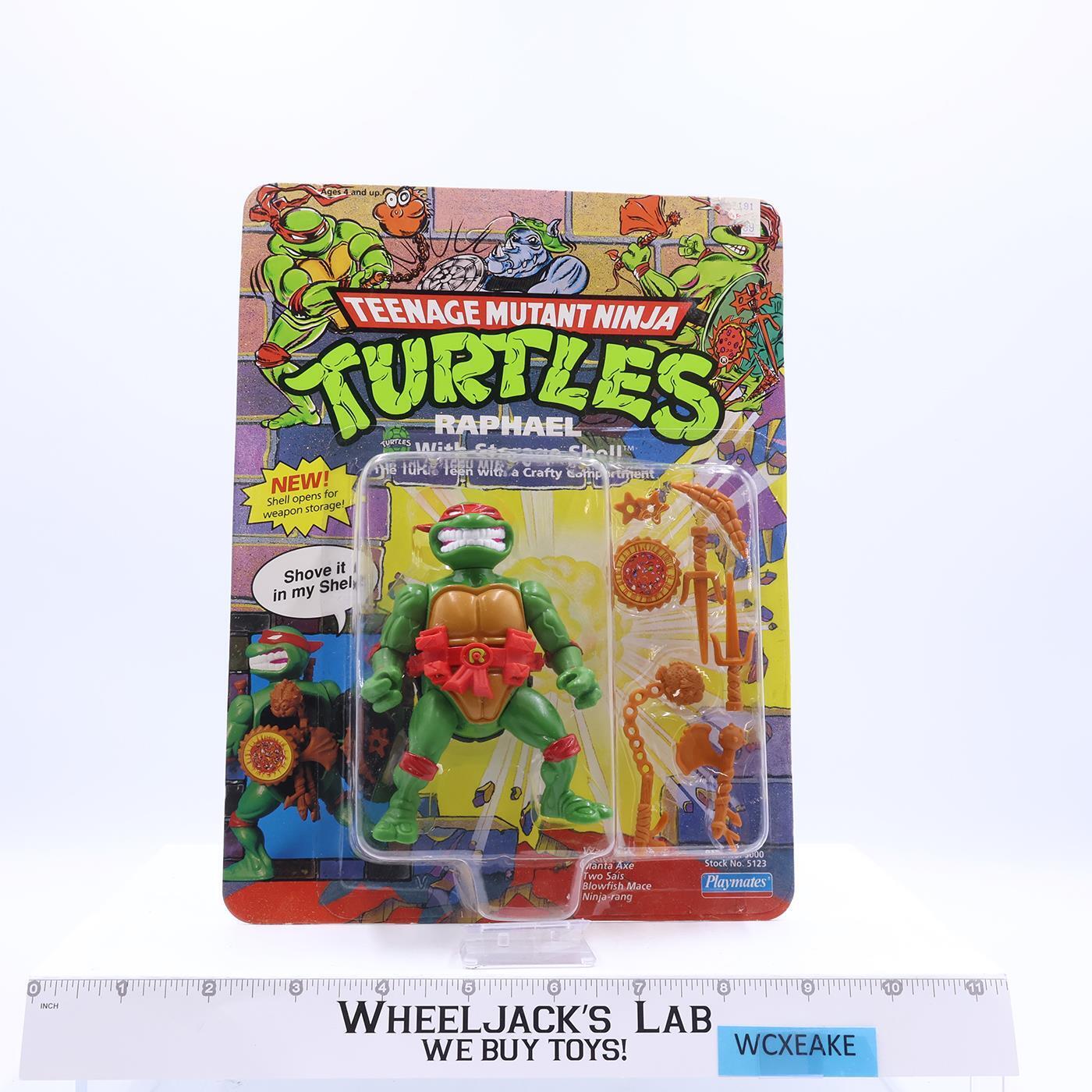 Raphael w/ Storage Shell TMNT 1991 Playmates Action Figure NEW MOSC ...