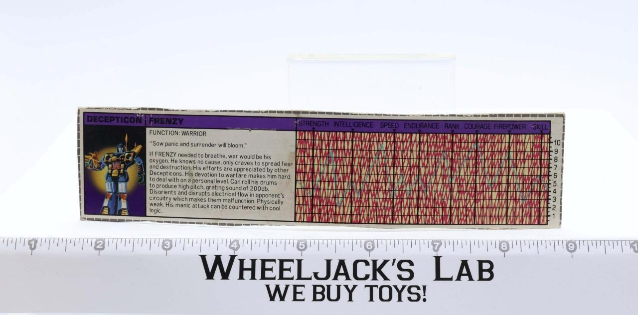 Frenzy Action Figure Tech Spec 1984 Vintage G1 Transformers - Wheeljack ...