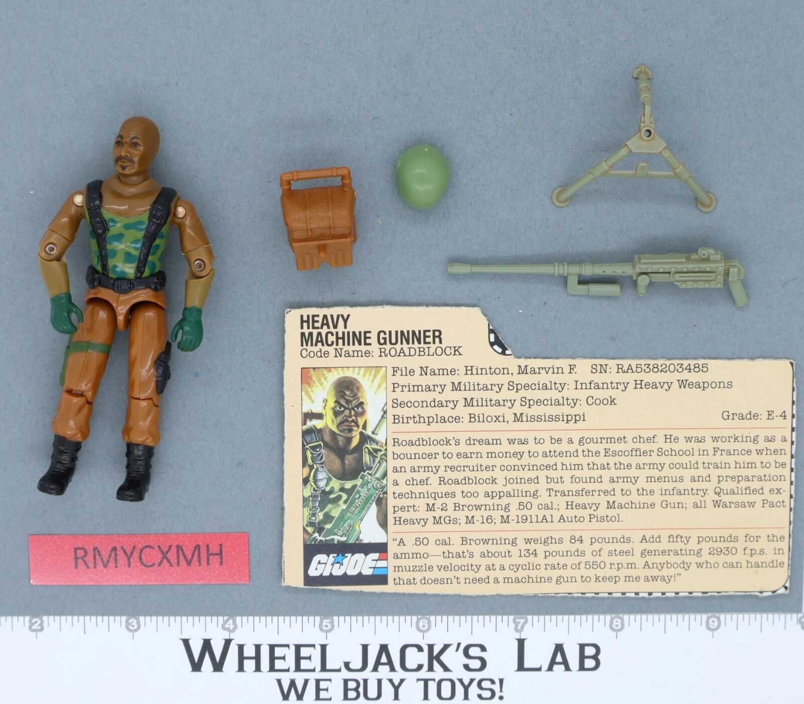 Roadblock V1 100% Complete G.I. Joe 1984 Hasbro Vintage Action Figure ...