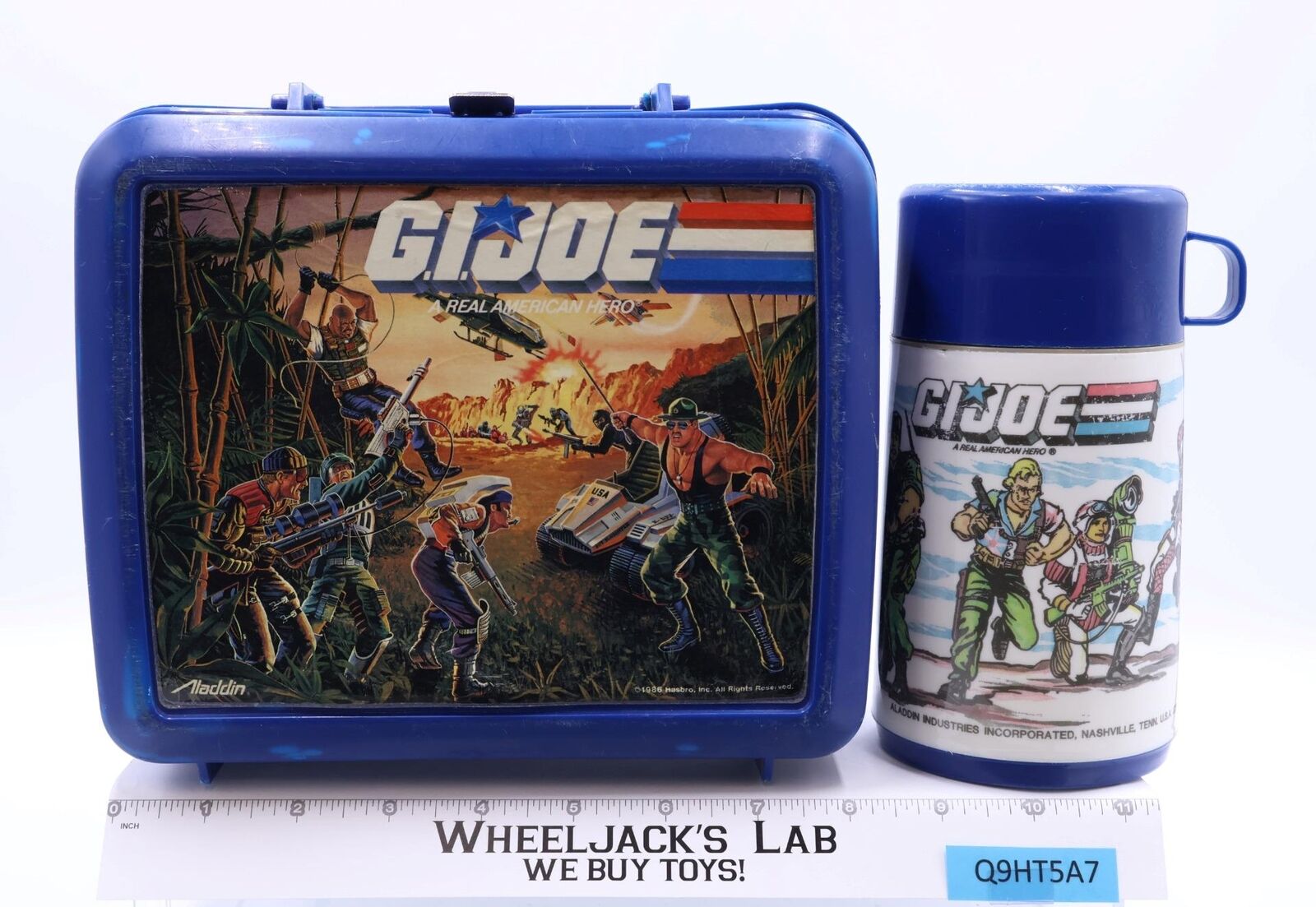 GI Joe Plastic Blue Lunch Box W/Thermos Water Bottle 1986 Hasbro ...