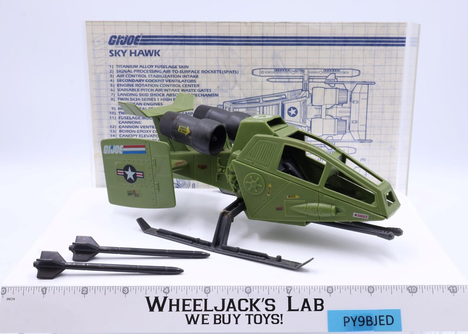 Sky Hawk 100% Complete 1984 G.I. Joe Hasbro Vintage Action Figure ...