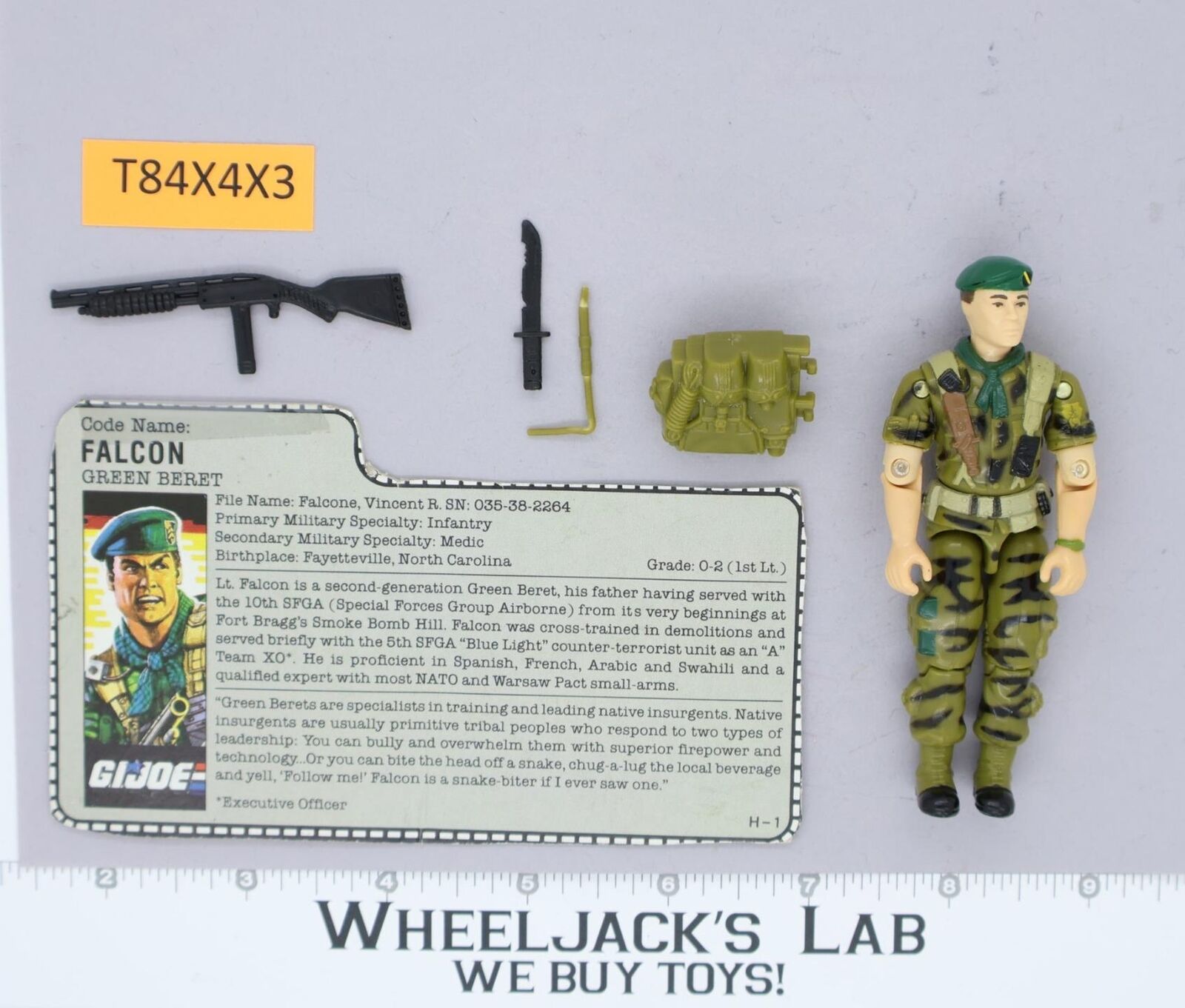 Falcon V1 100% Complete G.I. Joe 1987 Hasbro Vintage Action Figure ...