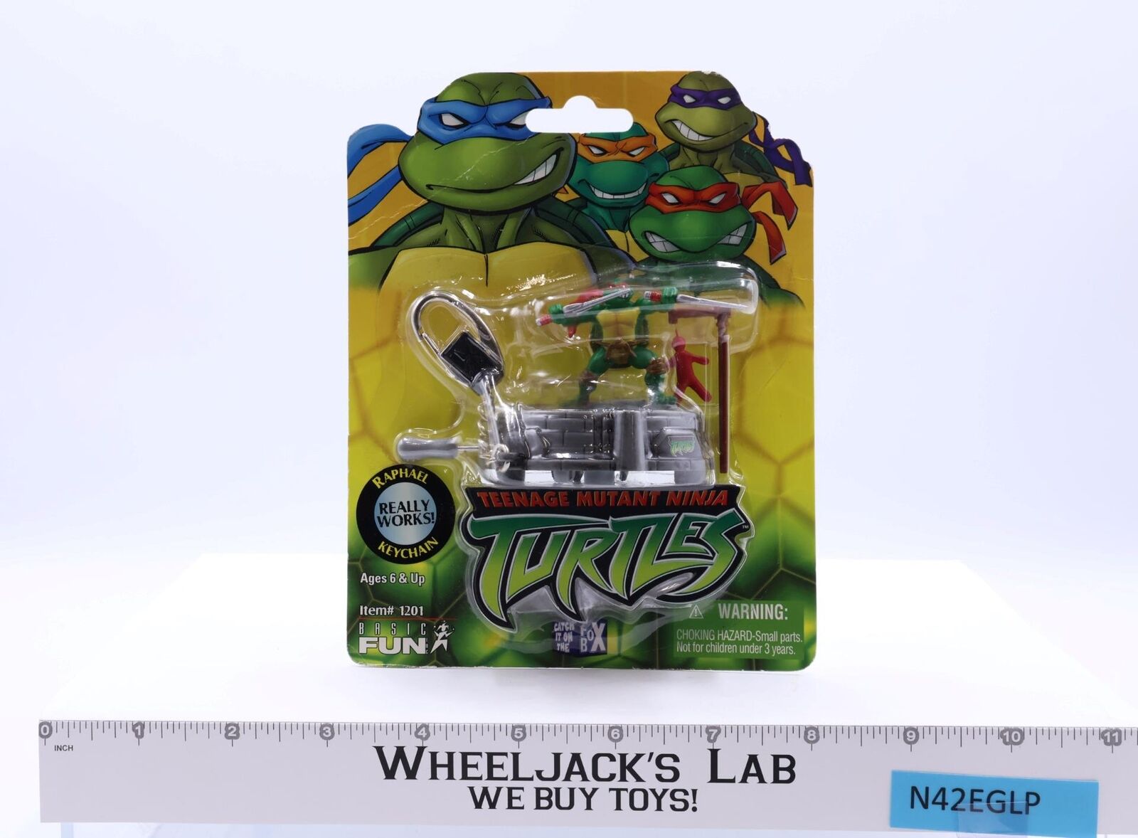 Raphael Keychain TMNT 2003 Basic Fun Action Figure #1201 NEW MOSC ...