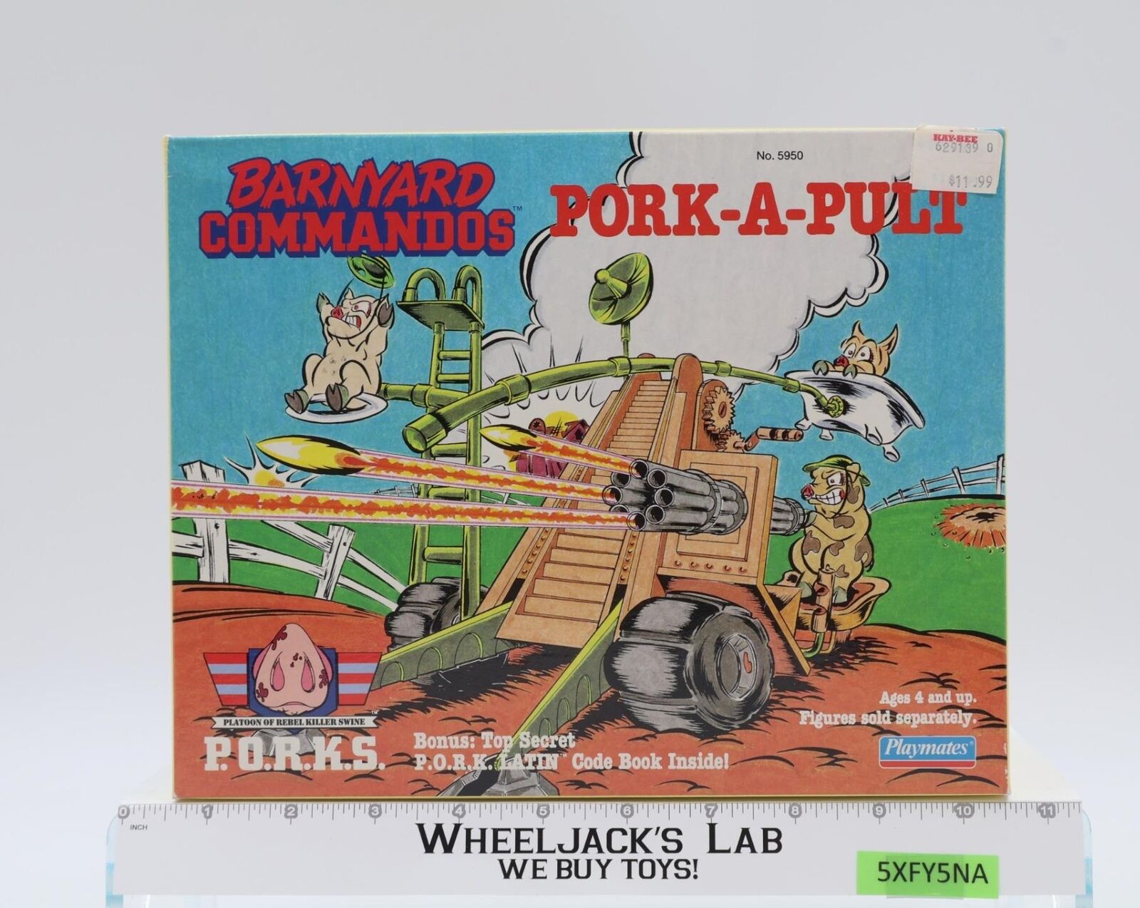 Pork-A-Pult Barnyard Commandos 1989 Playmates Action Figure Vehicle NEW ...