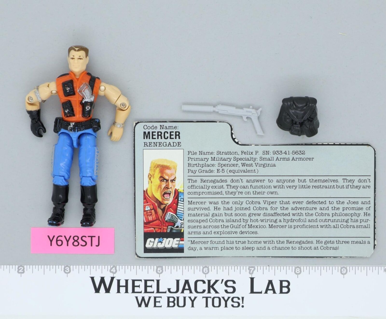 Mercer V1 100% Complete G.I. Joe 1987 Hasbro Vintage Action Figure ...