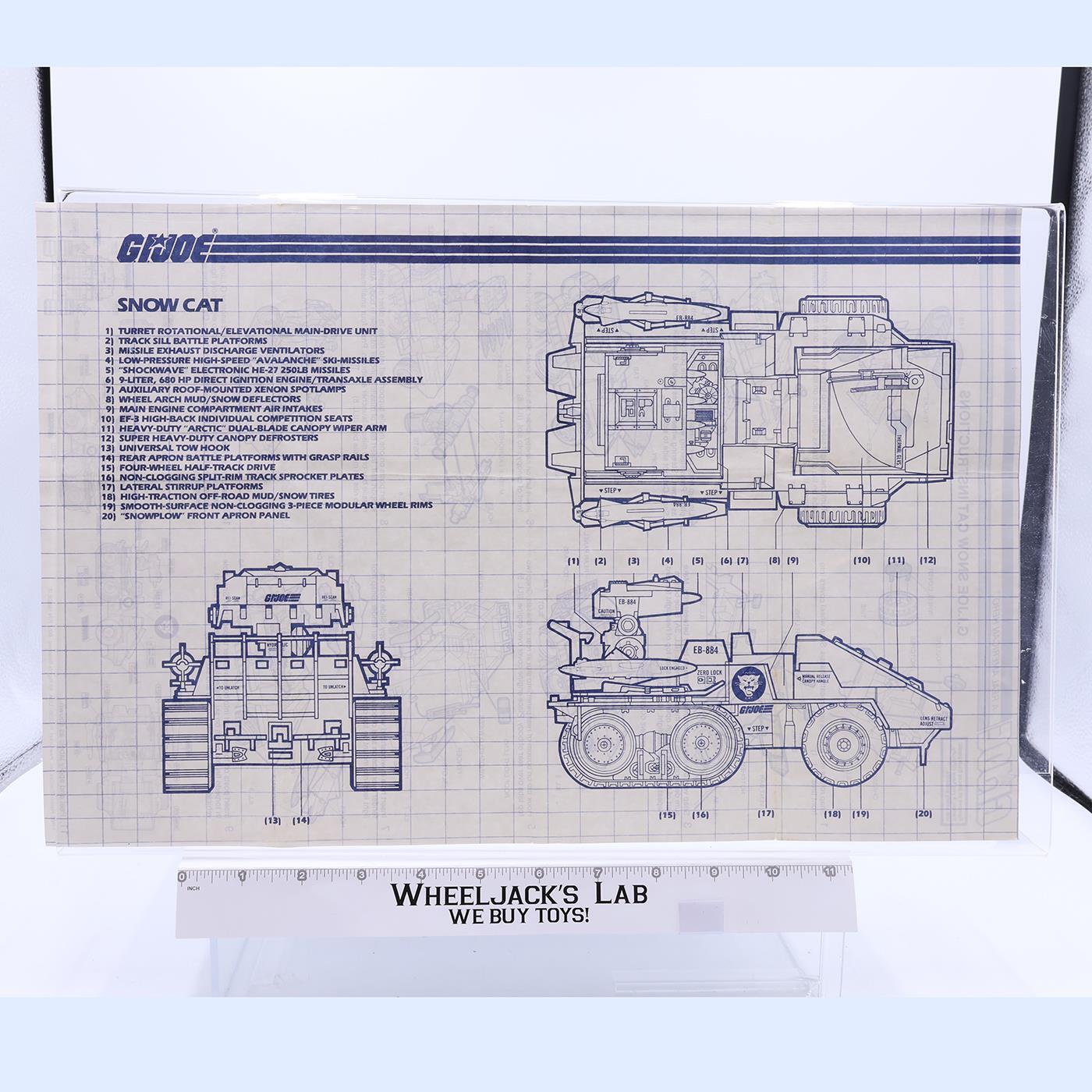 Snow Cat 1985 ORIGINAL Instructions Blueprints G.I. Joe Hasbro Action ...