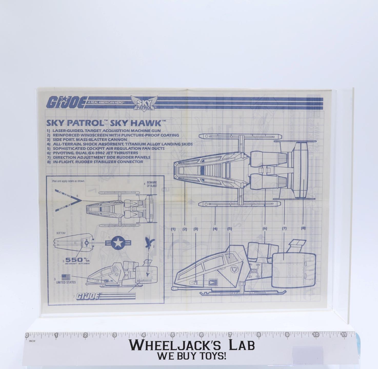Sky Patrol Sky Hawk 1989 ORIGINAL Instructions Blueprints G.I. Joe ...