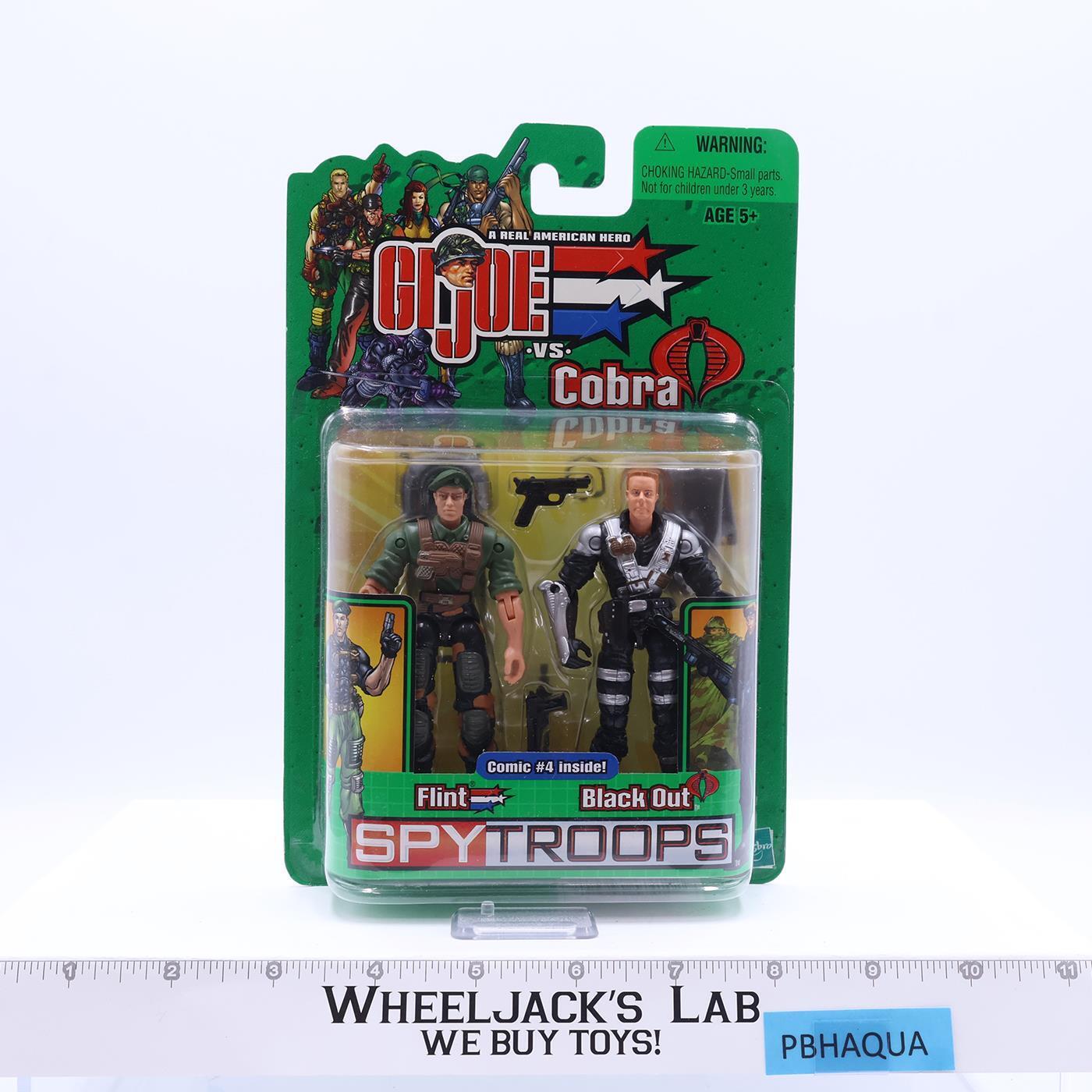 Flint vs Blackout GI Joe vs Cobra Spytroops 2003 Hasbro Action Figure ...