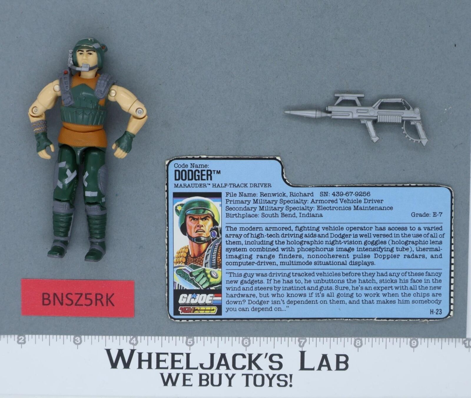 Dodger V1 100% Complete G.I. Joe 1987 Hasbro Vintage Action Figure ...