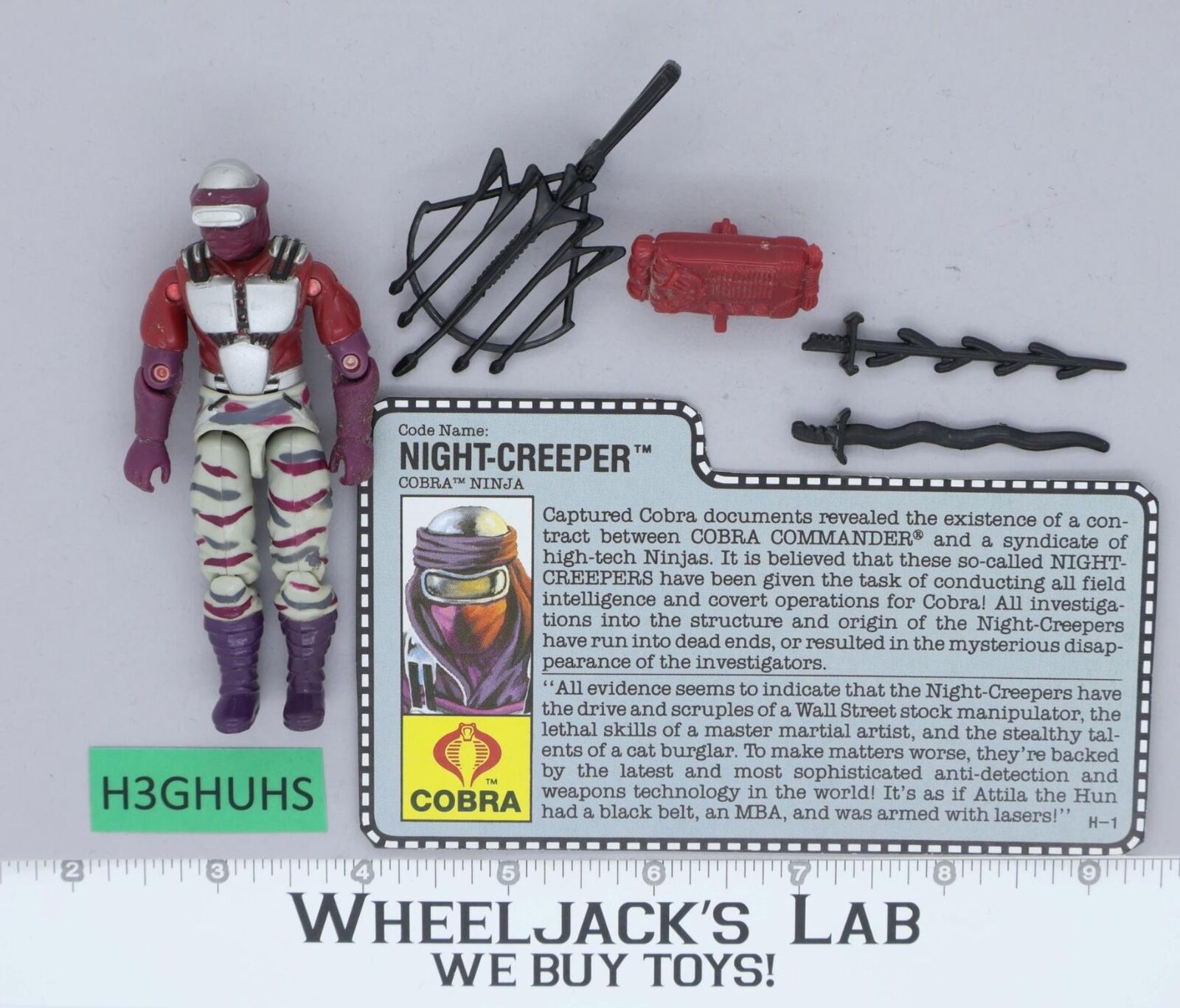Night Creeper V1 100% Complete G.I. Joe 1990 Hasbro Vintage Action ...