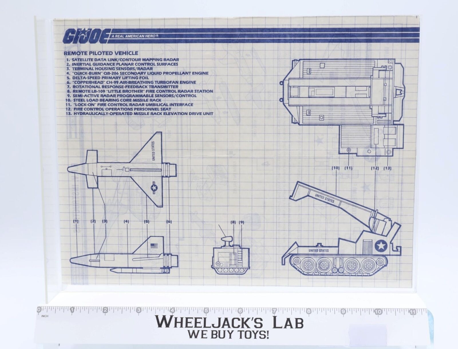 Remote Piloted Vehicle 1988 ORIGINAL Instructions Blueprints G.I. Joe ...