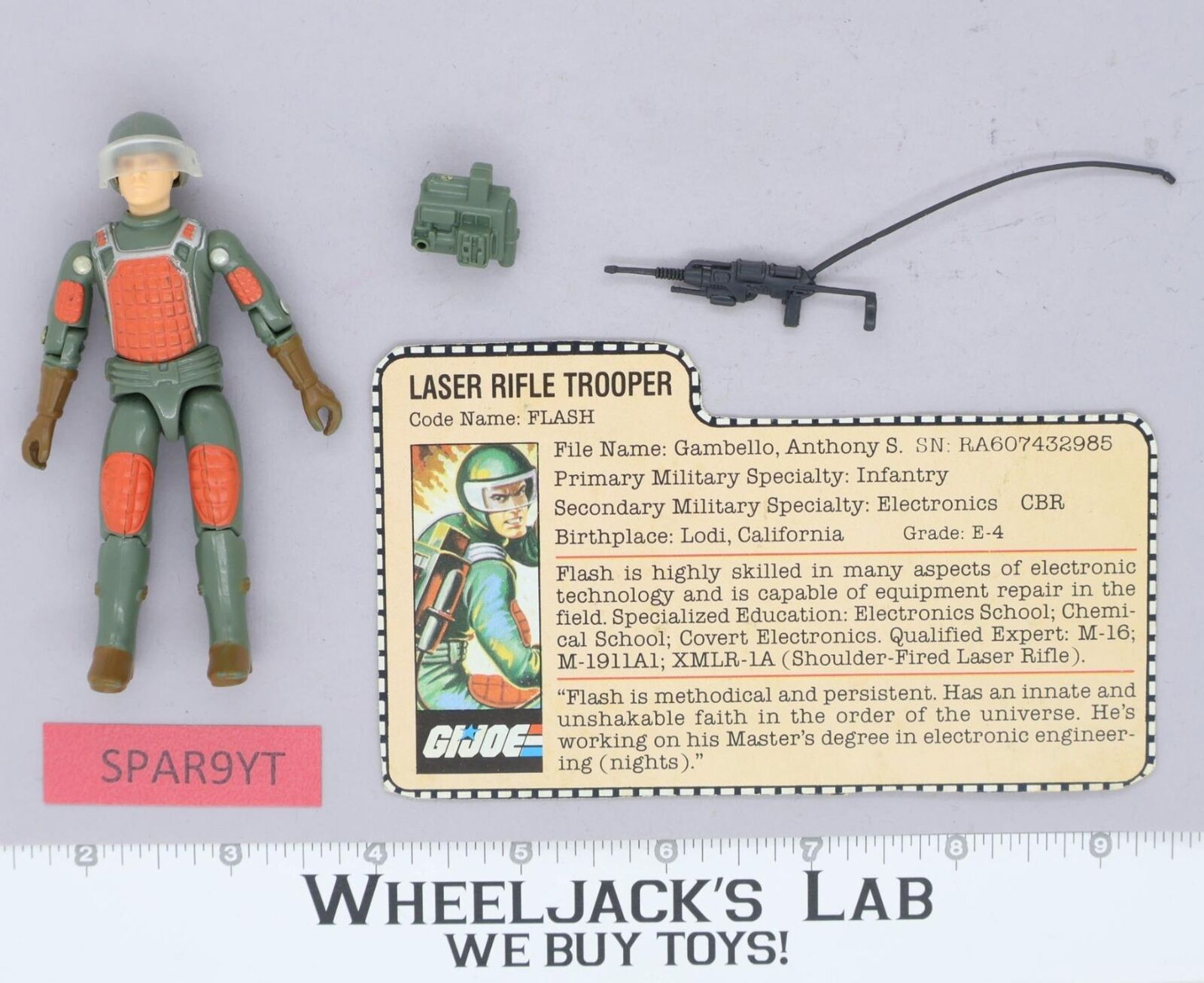 Flash V1 Straight Arm 100% Complete G.I. Joe 1982 Hasbro Vintage Action ...