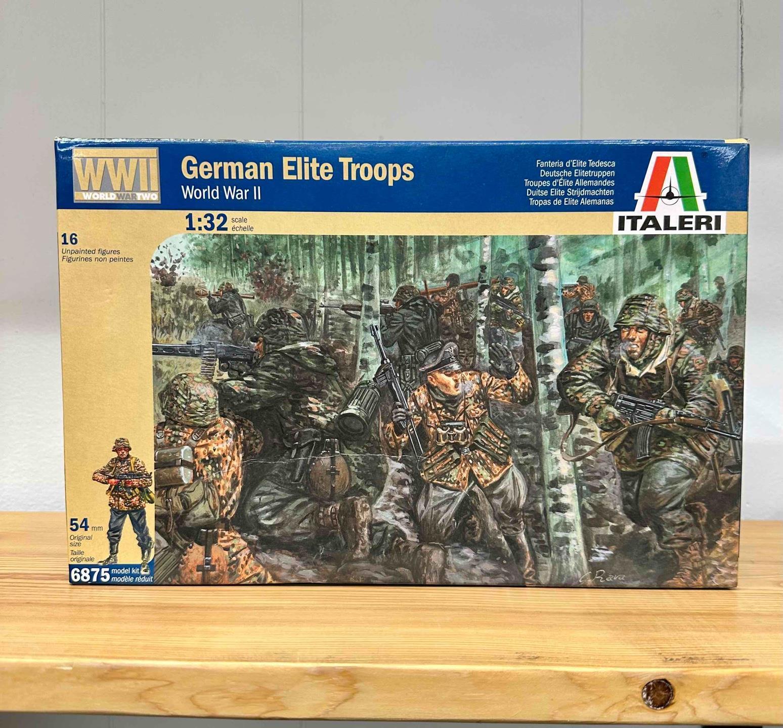 #6875 German Elite Troops WWII 54mm 1/32 Model Kit 2006 Italeri NEW MIB ...