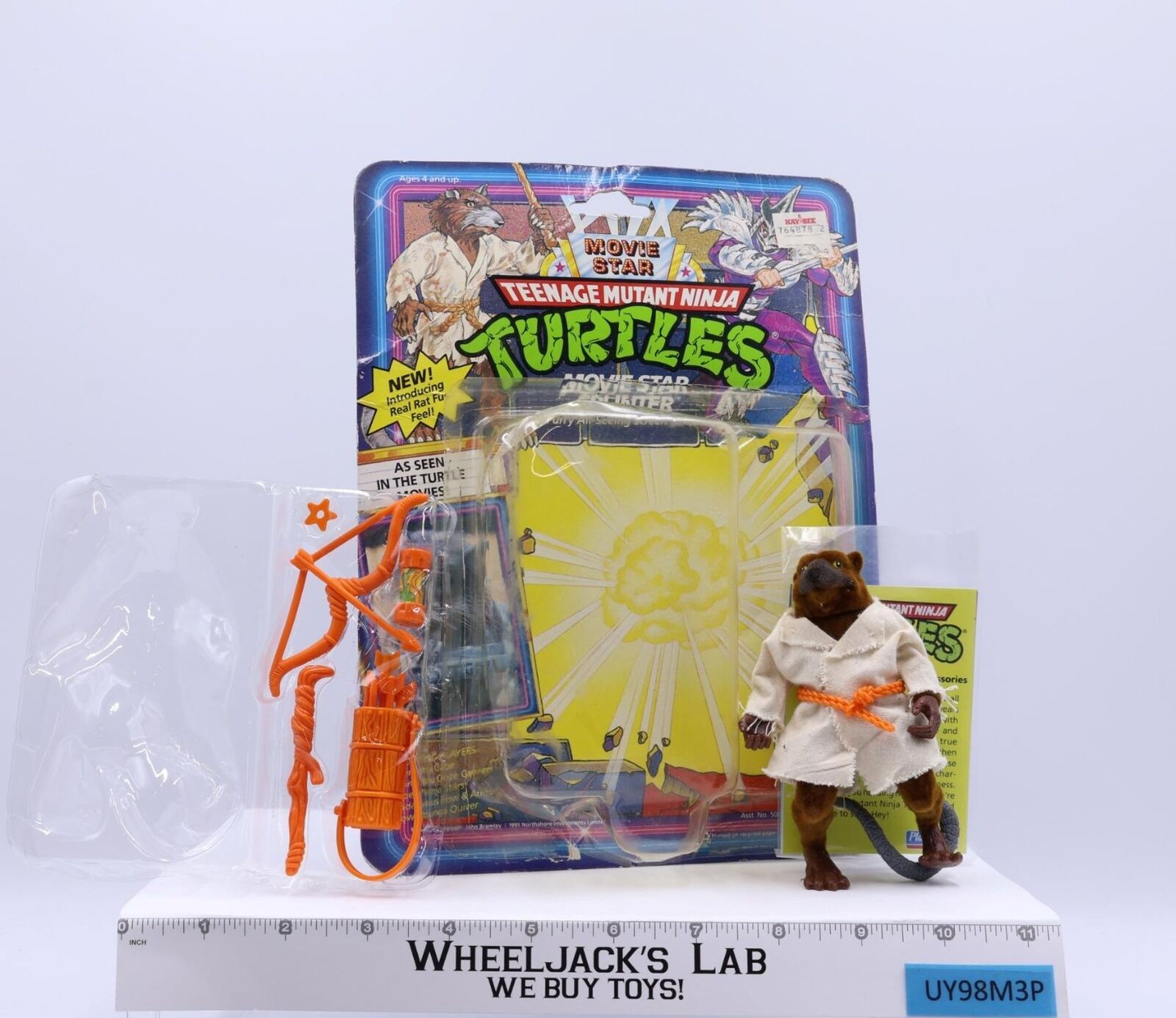 Movie Star Splinter 100% Complete W/Card TMNT 1992 Playmates Action ...