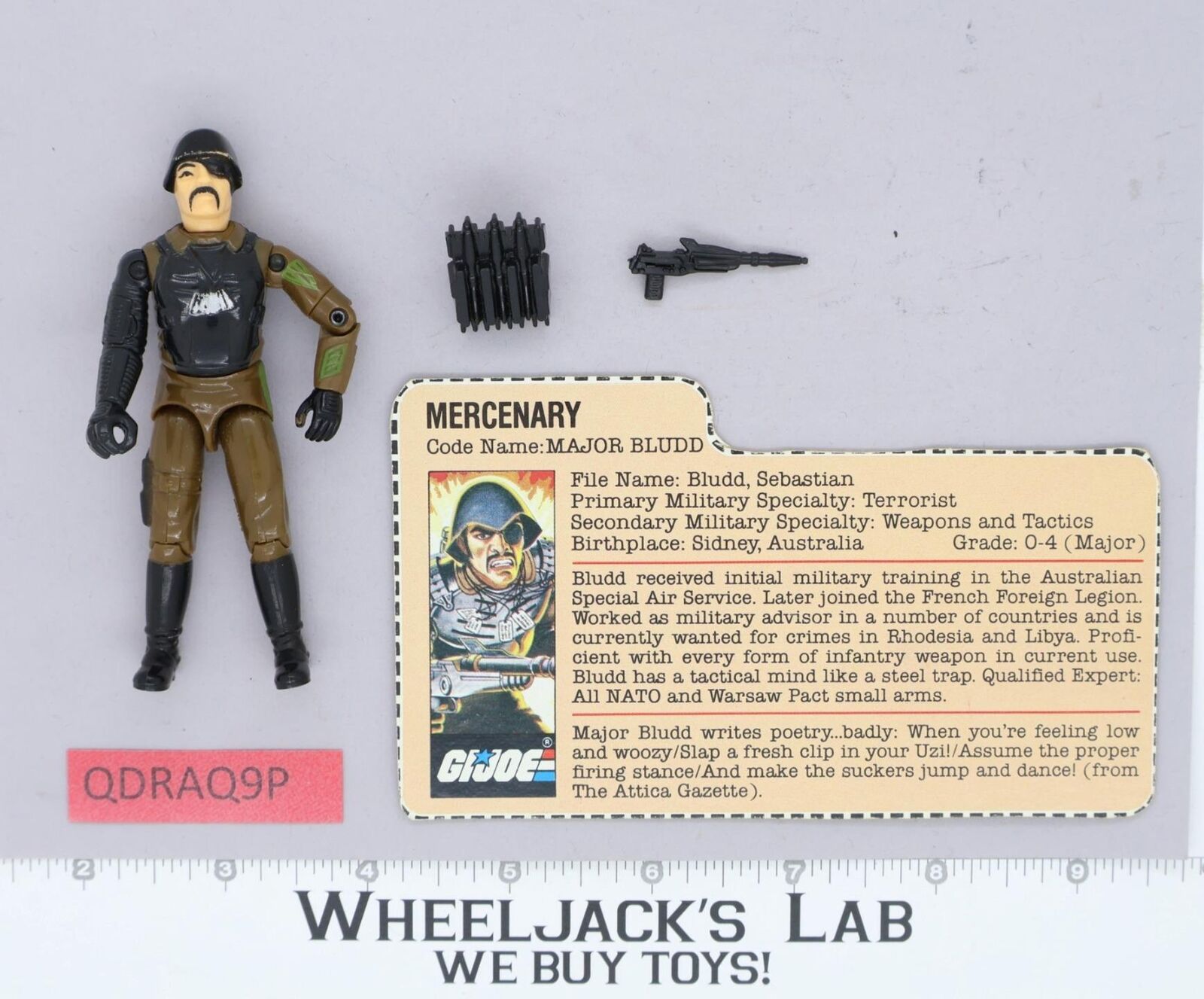 Major Bludd V1 100% Complete G.I. Joe 1983 Hasbro Vintage Action Figure ...