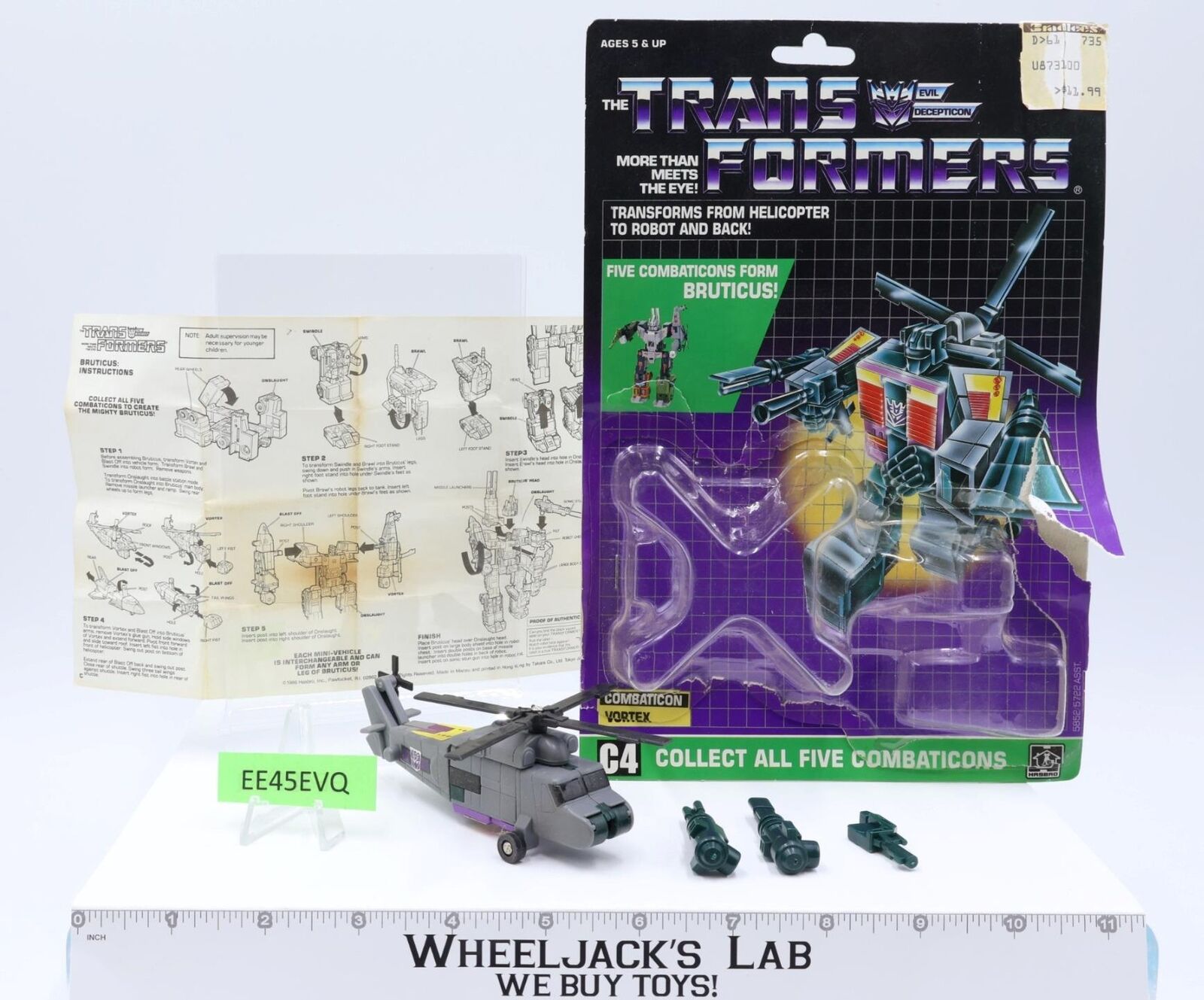 Vortex 100% Complete W/CARDBACK & BUBBLE 1986 G1 Transformers Action ...