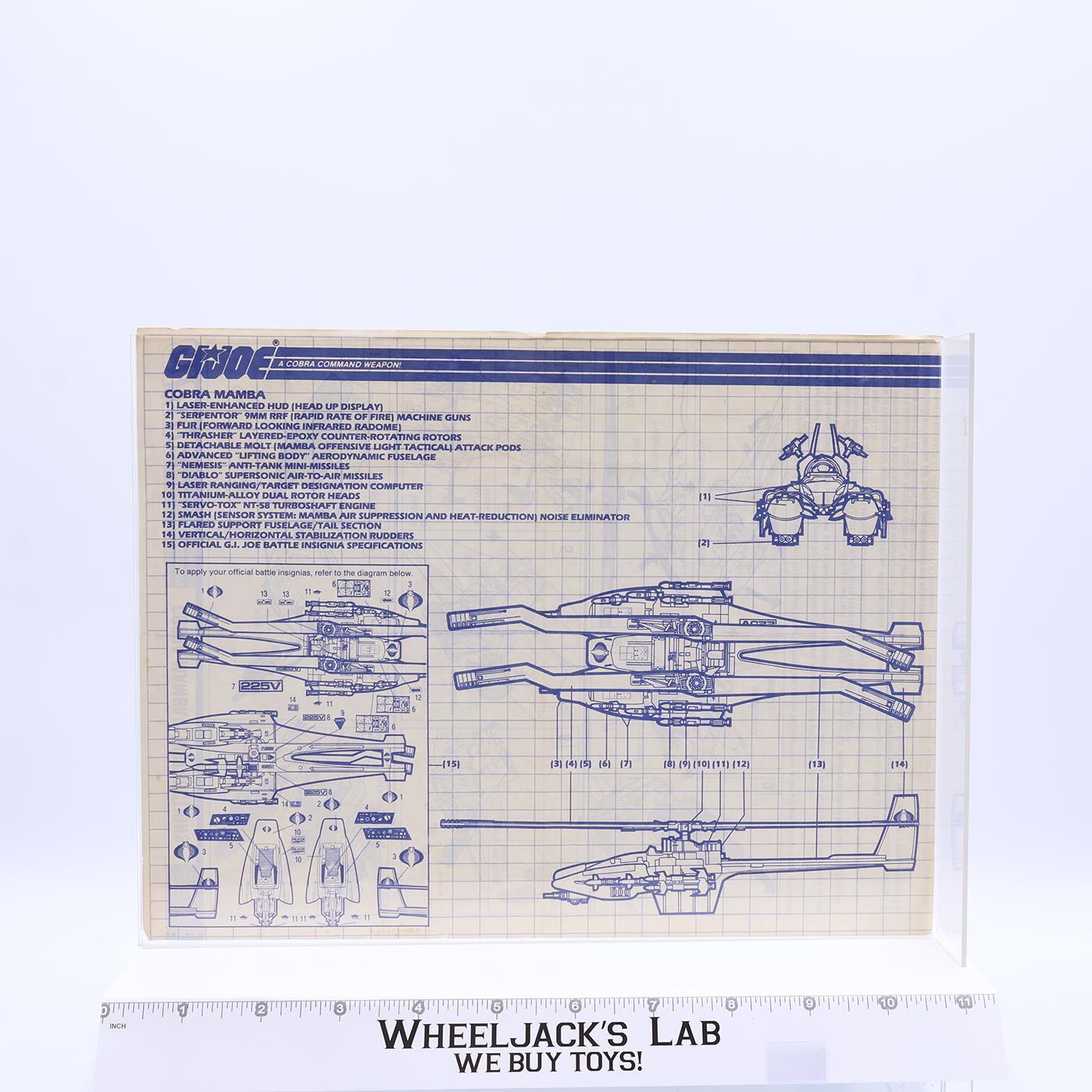 Cobra Mamba 1987 ORIGINAL Instructions Blueprints G.I. Joe Hasbro ...