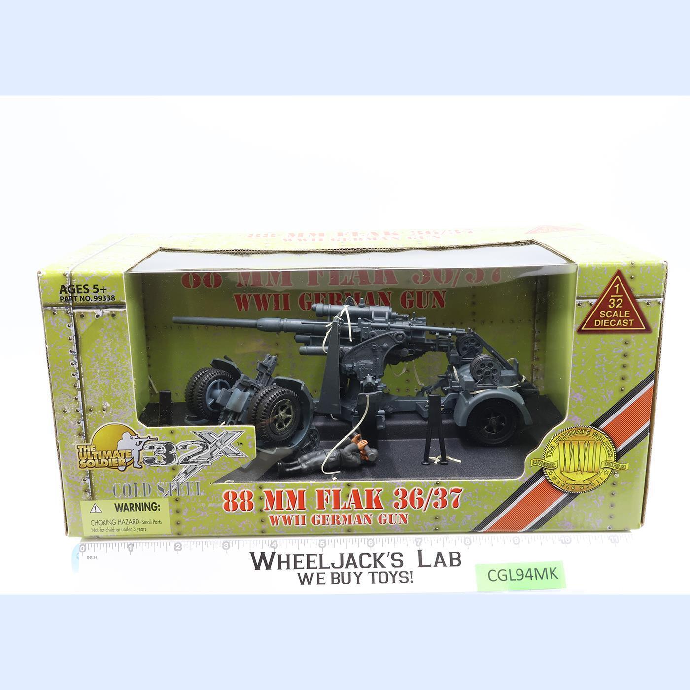 88 MM FLAK 36/37 Die-Cast 1/32 Scale WWII German Gun Ultimate Soldier ...