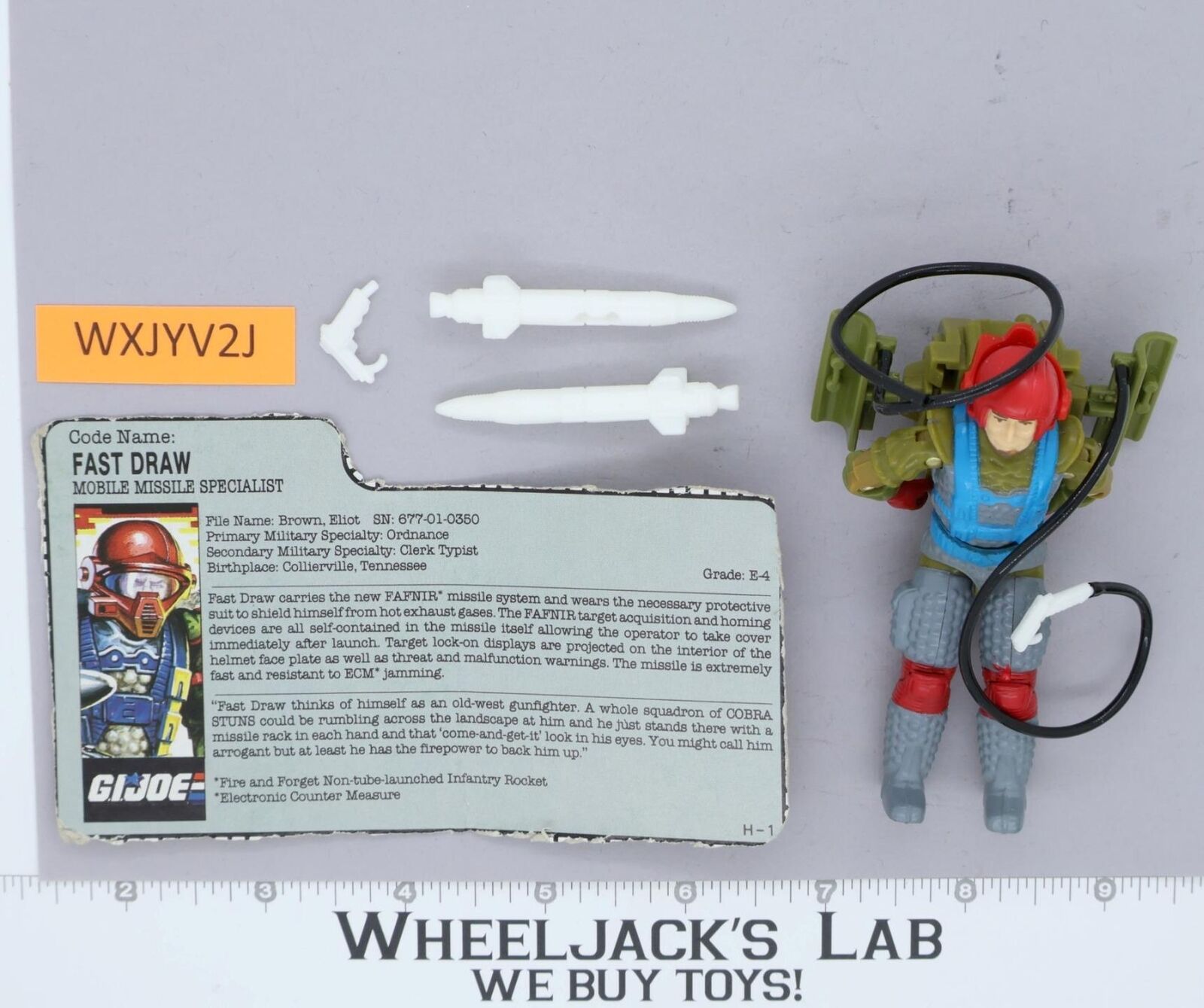 Fast Draw V1 1987 G.I. Joe Hasbro Vintage Action Figure - Wheeljack's Lab