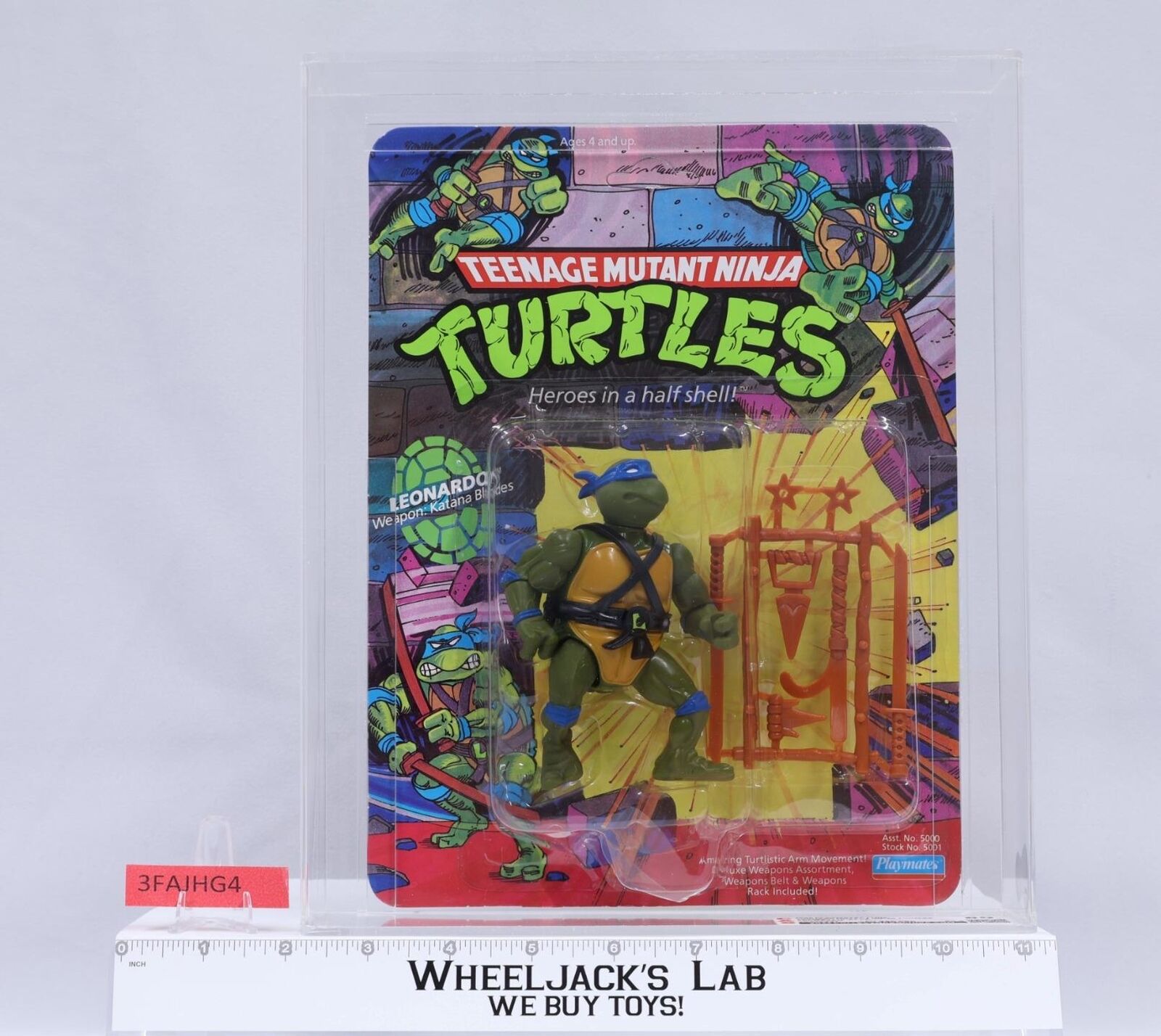 Leonardo CAS GRADED 80 80/80/90 10-Back TMNT 1988 Playmates Toys Action ...
