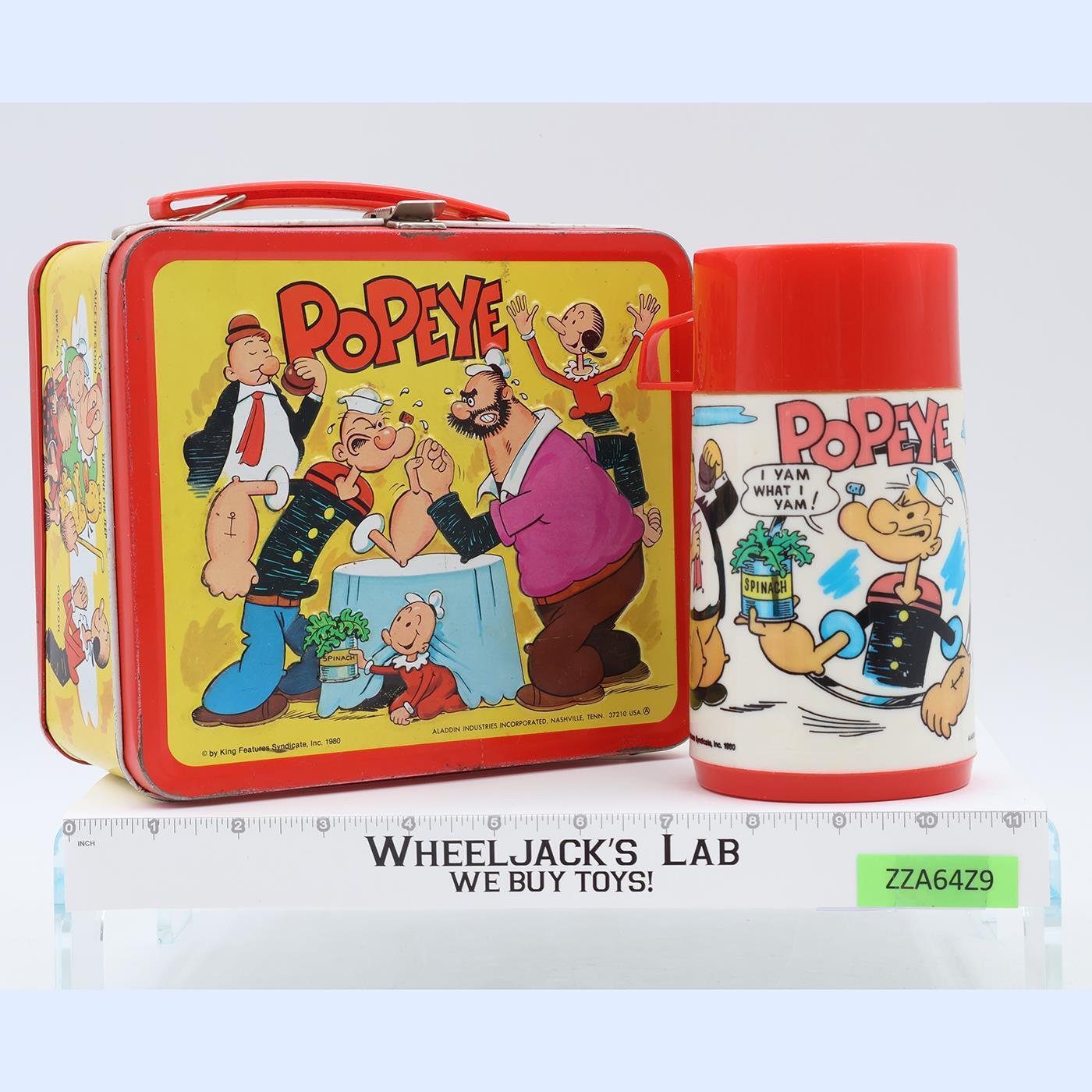 Popeye the Sailor Man Metal Lunch Box W/ Thermos 1980 Aladdin Vintage ...