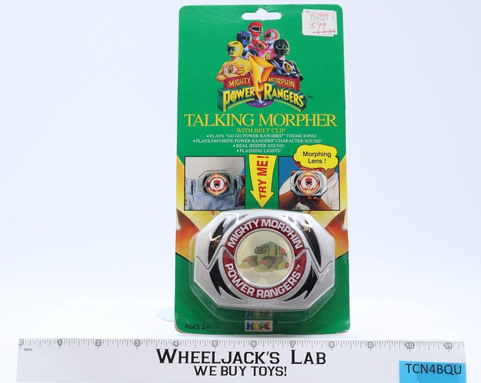 Black Ranger Talking Morpher Mighty Morphin Power Rangers 1994 Hope Ind ...