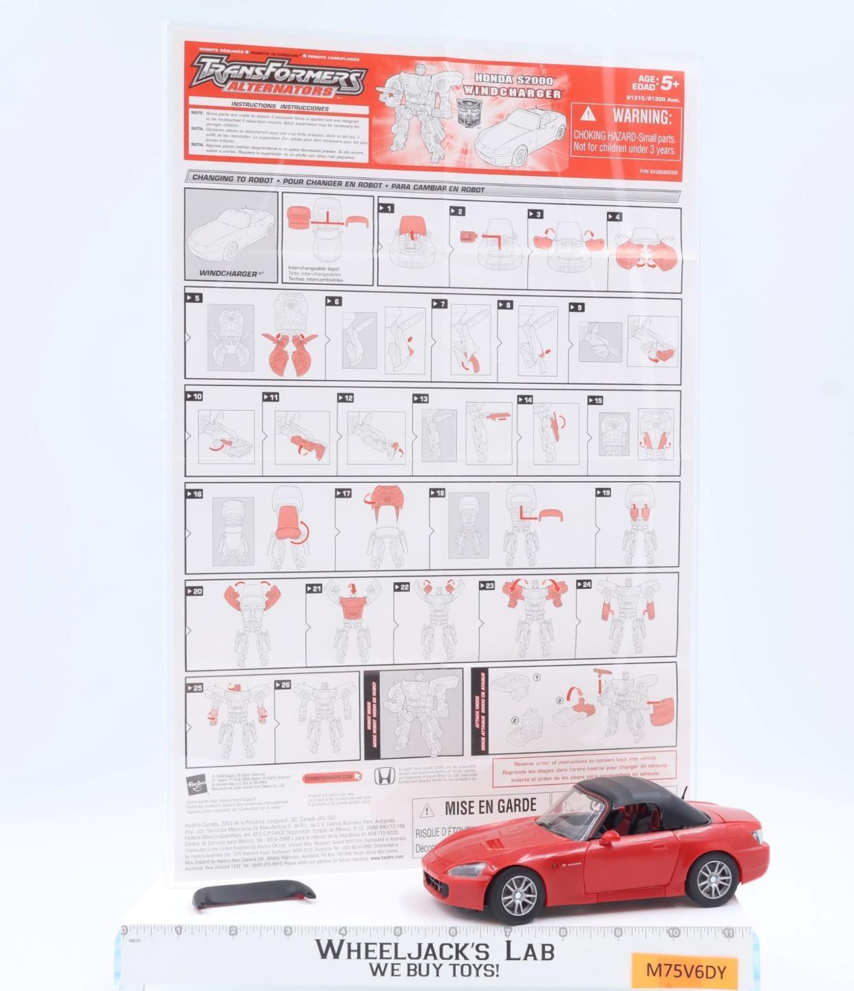 Windcharger Honda S2000 Alternators 100% Complete 2005 Hasbro ...