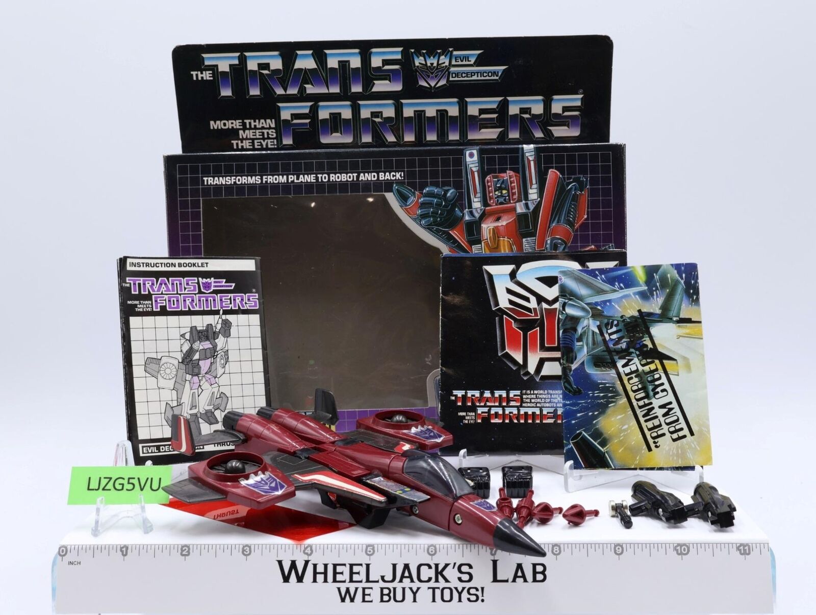 Thrust 100% Complete W/Box 1985 Vintage G1 Transformers Hasbro Action ...