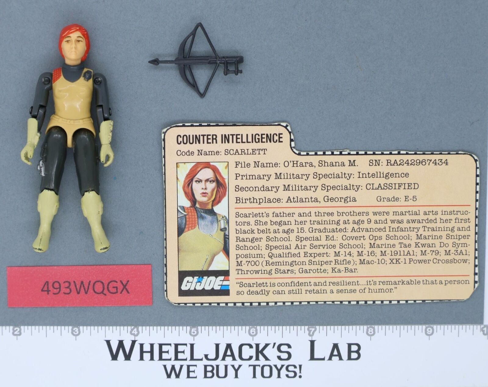 Scarlett V1 Straight Arm 100% Complete G.I. Joe 1982 Hasbro Vintage ...