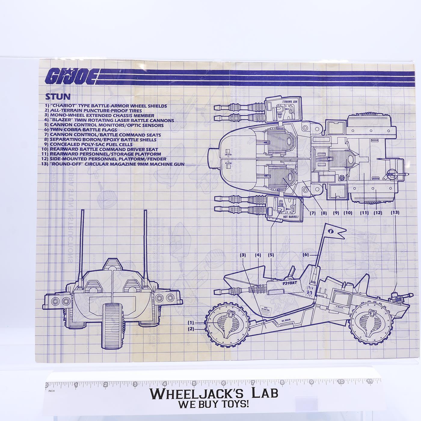 Cobra Stun 1986 ORIGINAL Instructions / Blueprints G.I. Joe Hasbro ...
