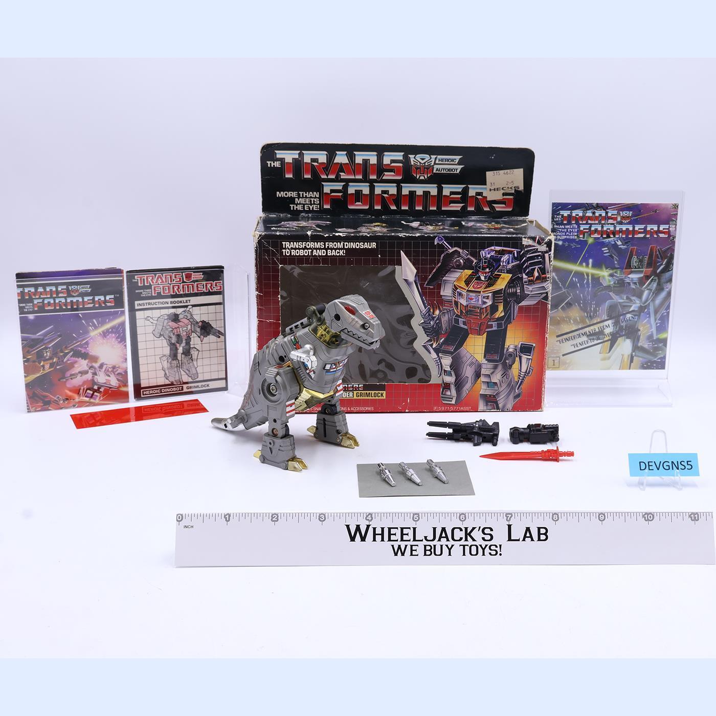 Grimlock W/BOX 100% Complete 1985 Vintage Action Figure G1 Transformers ...