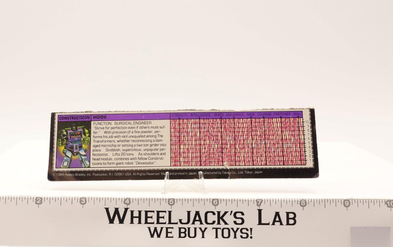 Hook Action Figure Tech Spec 1985 Vintage Hasbro G1 Transformers ...