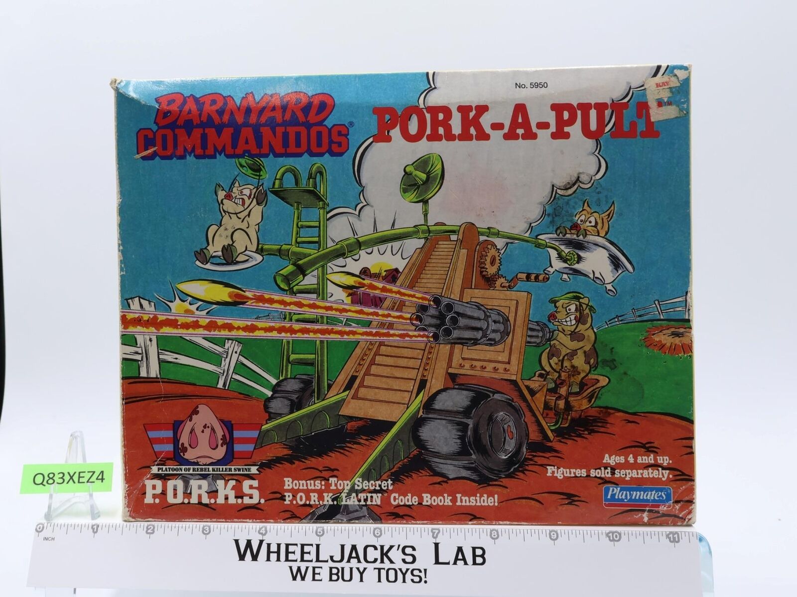 Pork-A-Pult Barnyard Commandos 1989 Playmates Action Figure Vehicle NEW ...