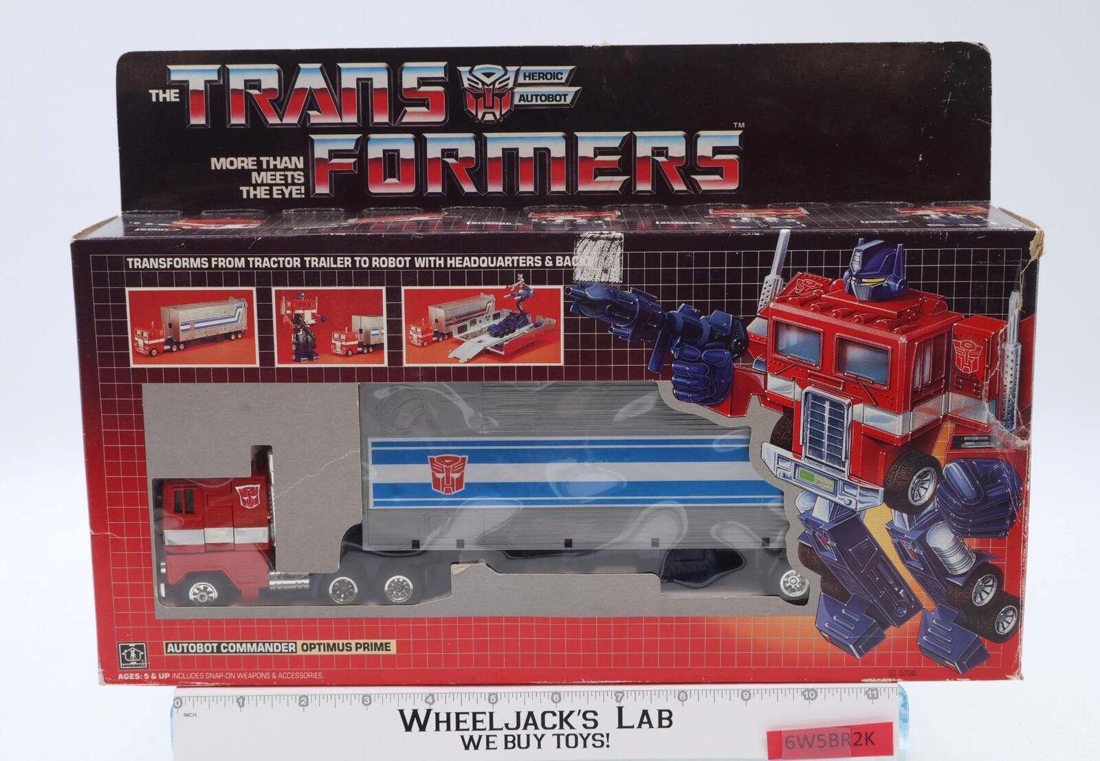 Optimus Prime W/BOX & INSERT 100% Complete 1984 Vintage G1 Transformers Figure - Wheeljack's Lab