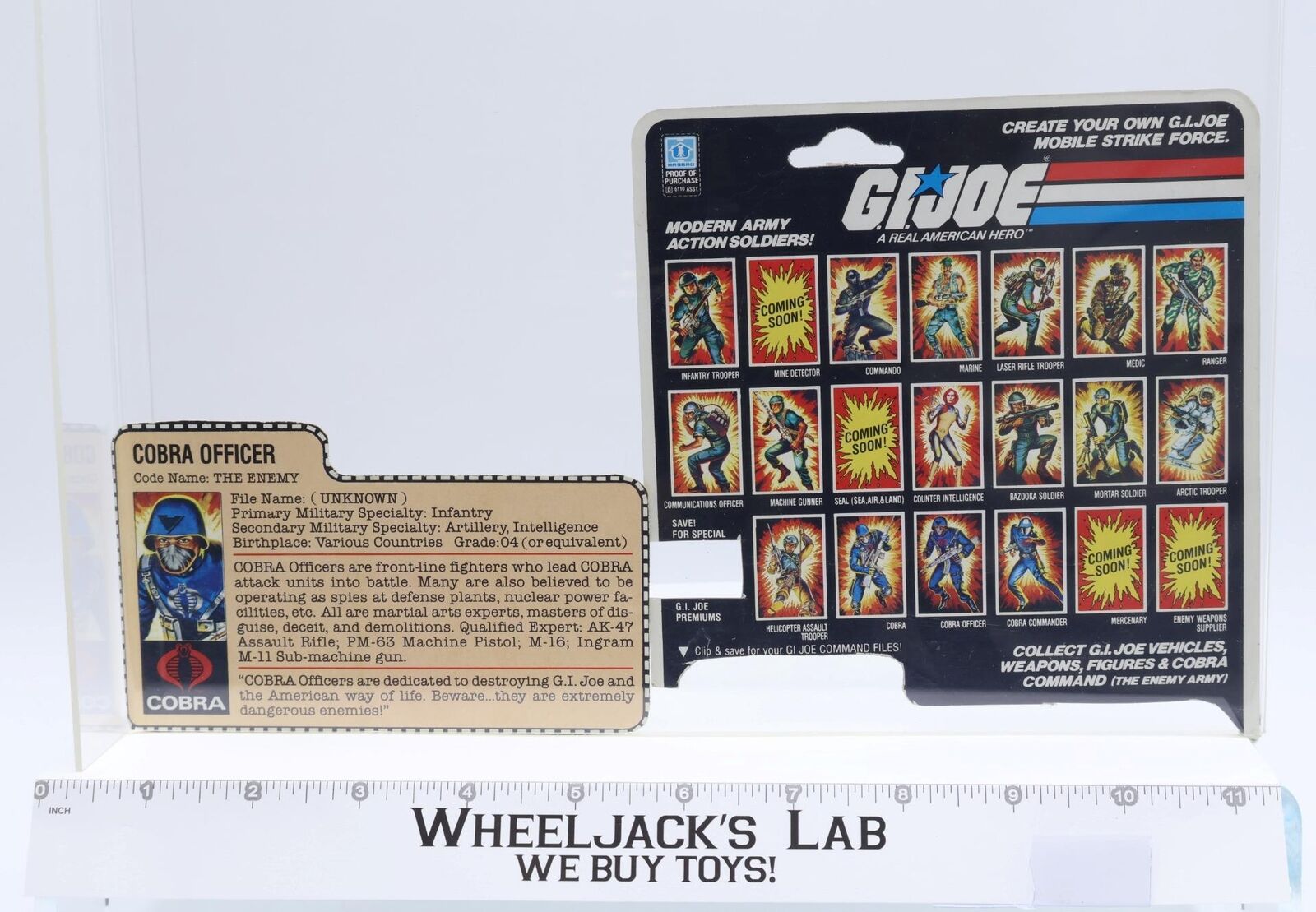 Cobra Officer v1.5 Explosion 20-Back CARD ONLY GI Joe 1983 Hasbro ...