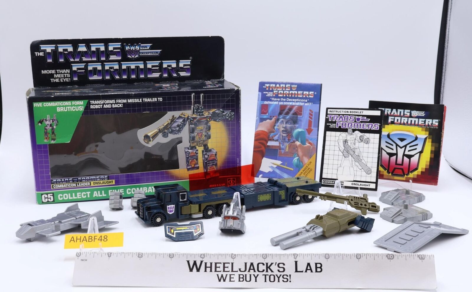 Onslaught 100% Complete W/BOX 1986 G1 Transformers Vintage Hasbro ...